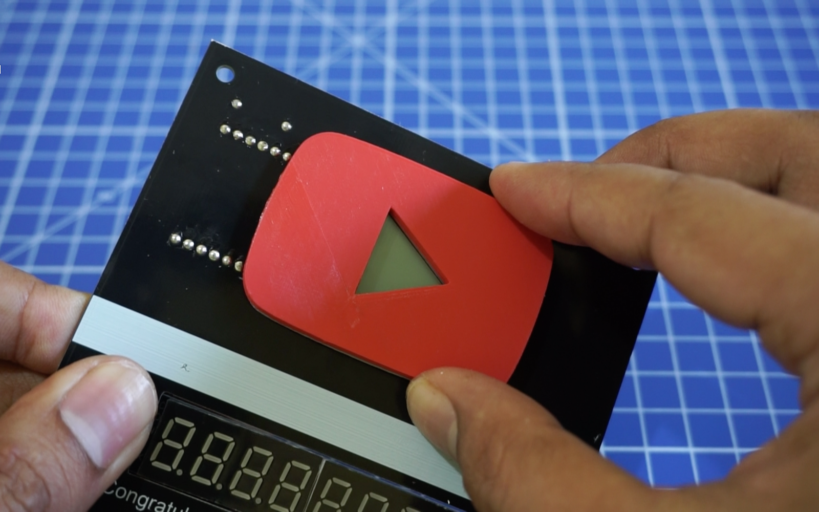 DIY Youtube Play Button Subscriber Counter - PCBWAY : 11 Steps (with ...