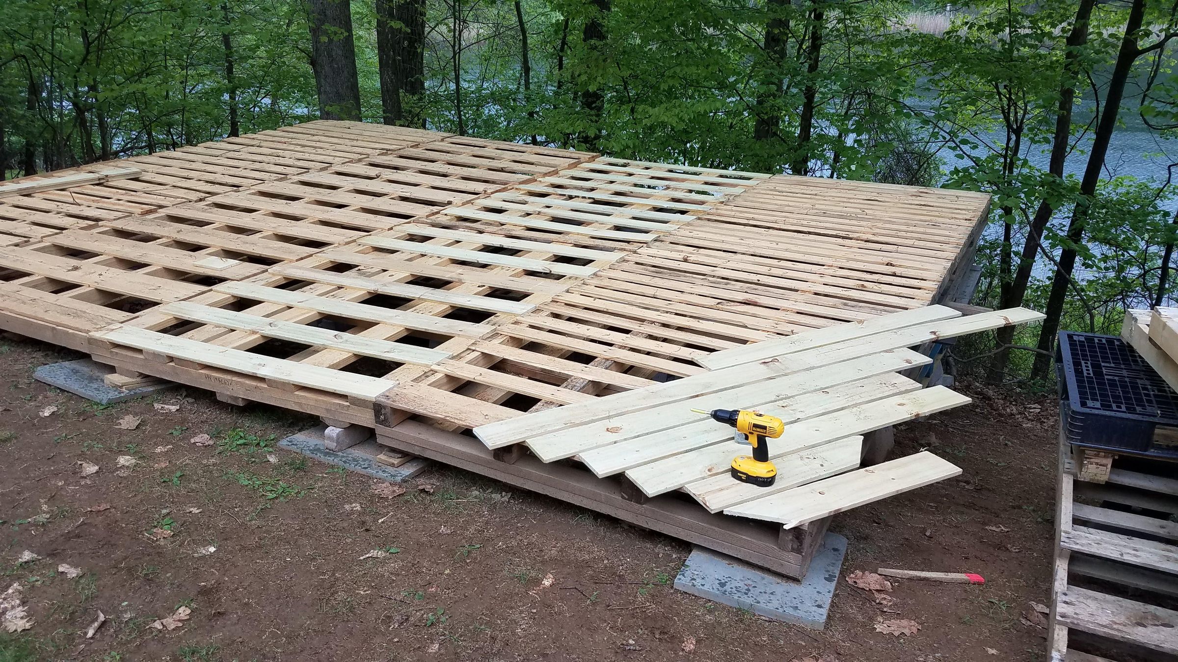 Pallet Man-shed, One-man Build, Building the Deck. Part Two. : 6 Steps ...