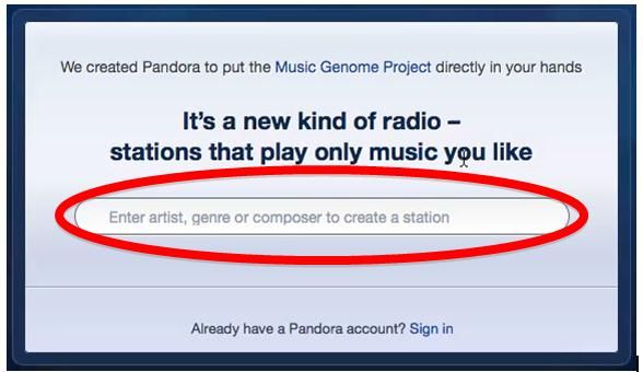 Create An Account Pandora