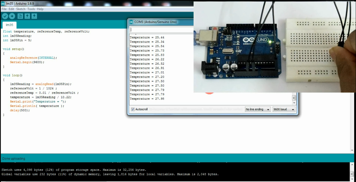 Digital Thermometer Using Arduino UNO & LM35 : 5 Steps - Instructables