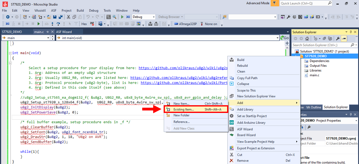 ST7920 LCD With ATmega328 in Atmel Studio Using SPI and the U8g2 ...