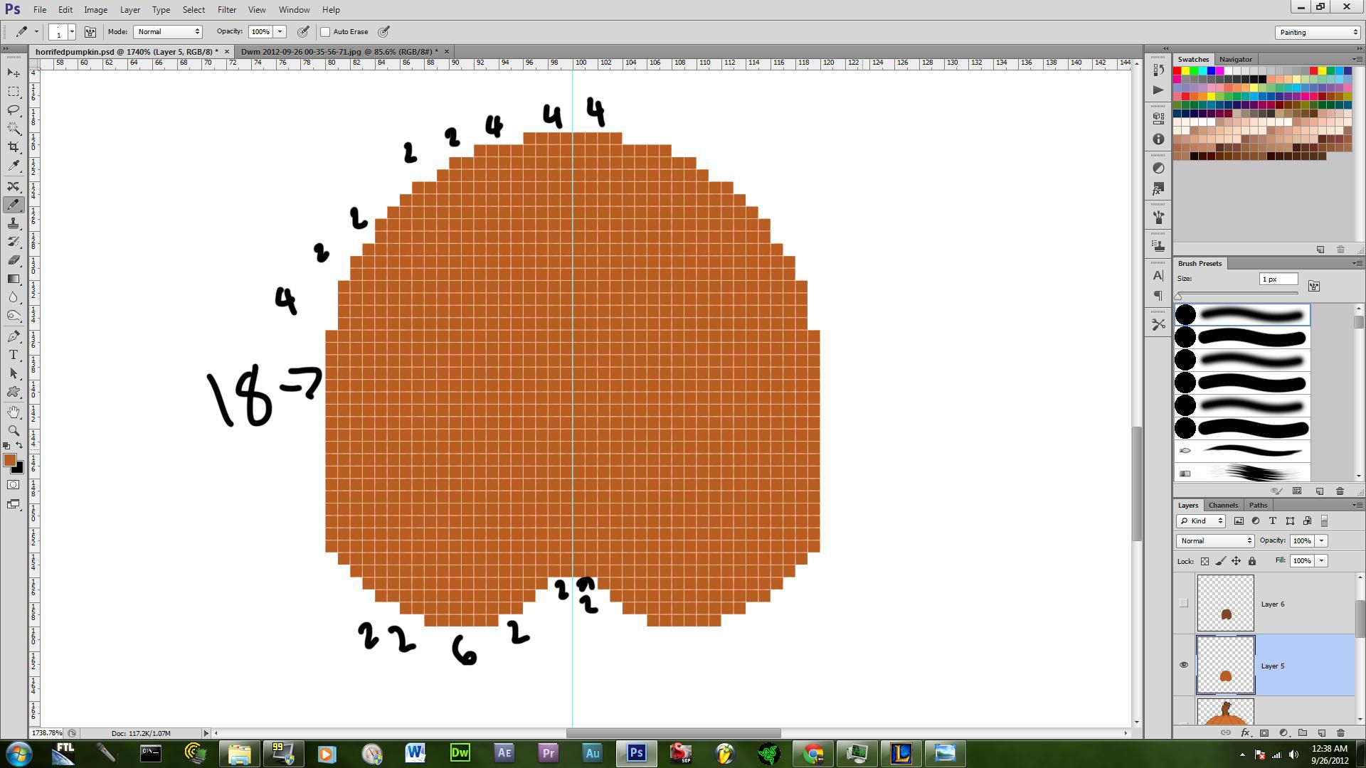 Minecraft Pumpkin Pie Pixel Art