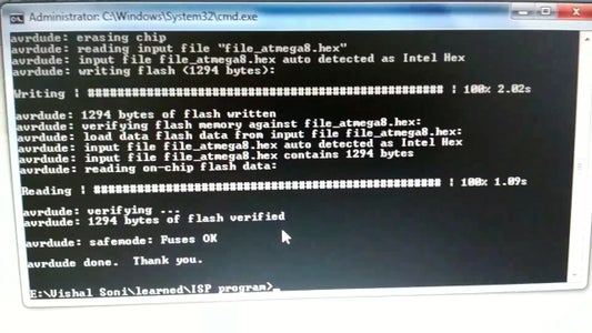 Arduino As Isp Burn Hex File In Avr Fuse In Avr Arduino As