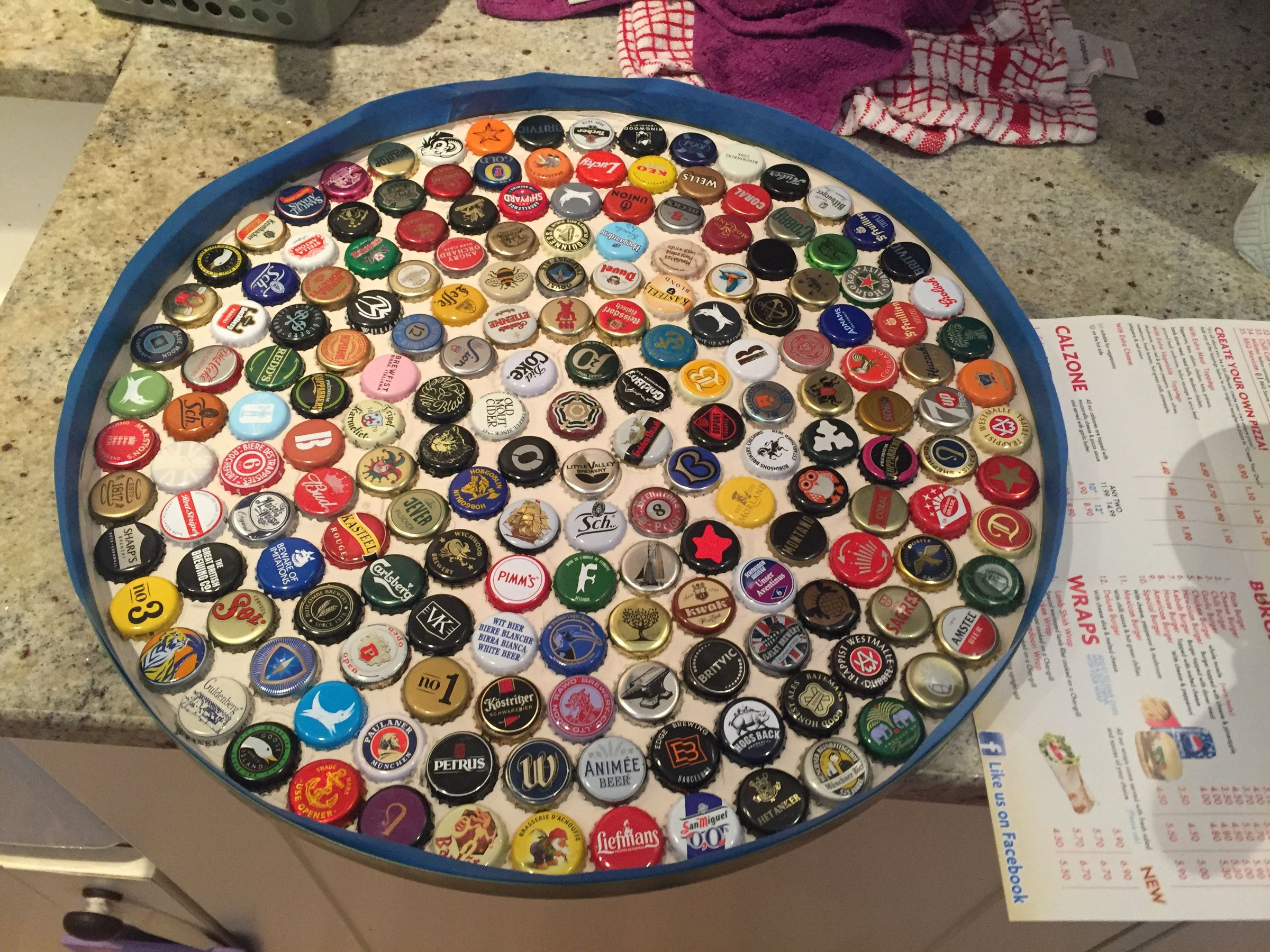 Bottle Cap Tray Table With Grout and Resin : 8 Steps (with Pictures ...