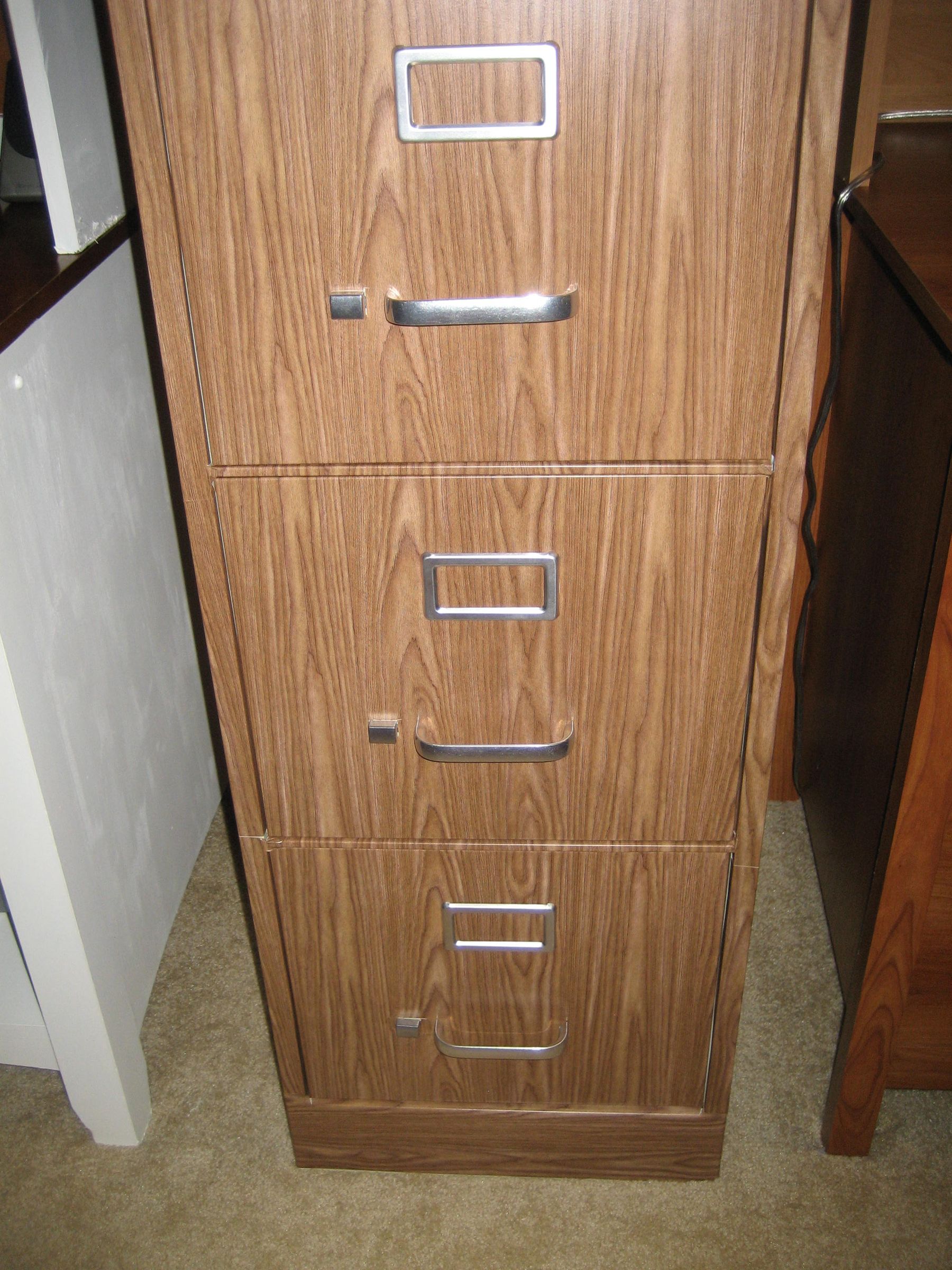 File Cabinet Makeover: How to Cover a File Cabinet With Contact Paper ...