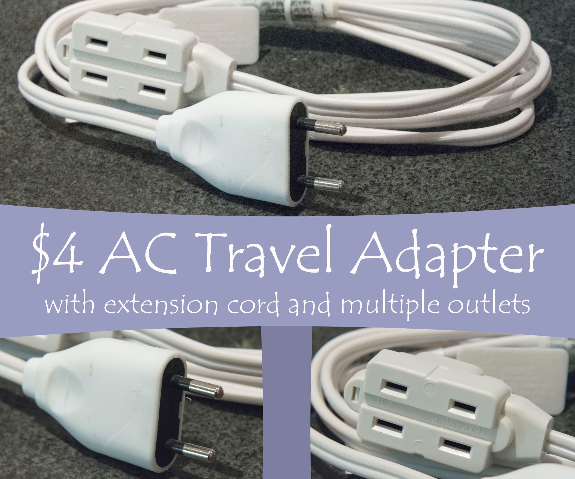 $4 AC Travel Adapter Extension Cord : 3 Steps (with Pictures ...