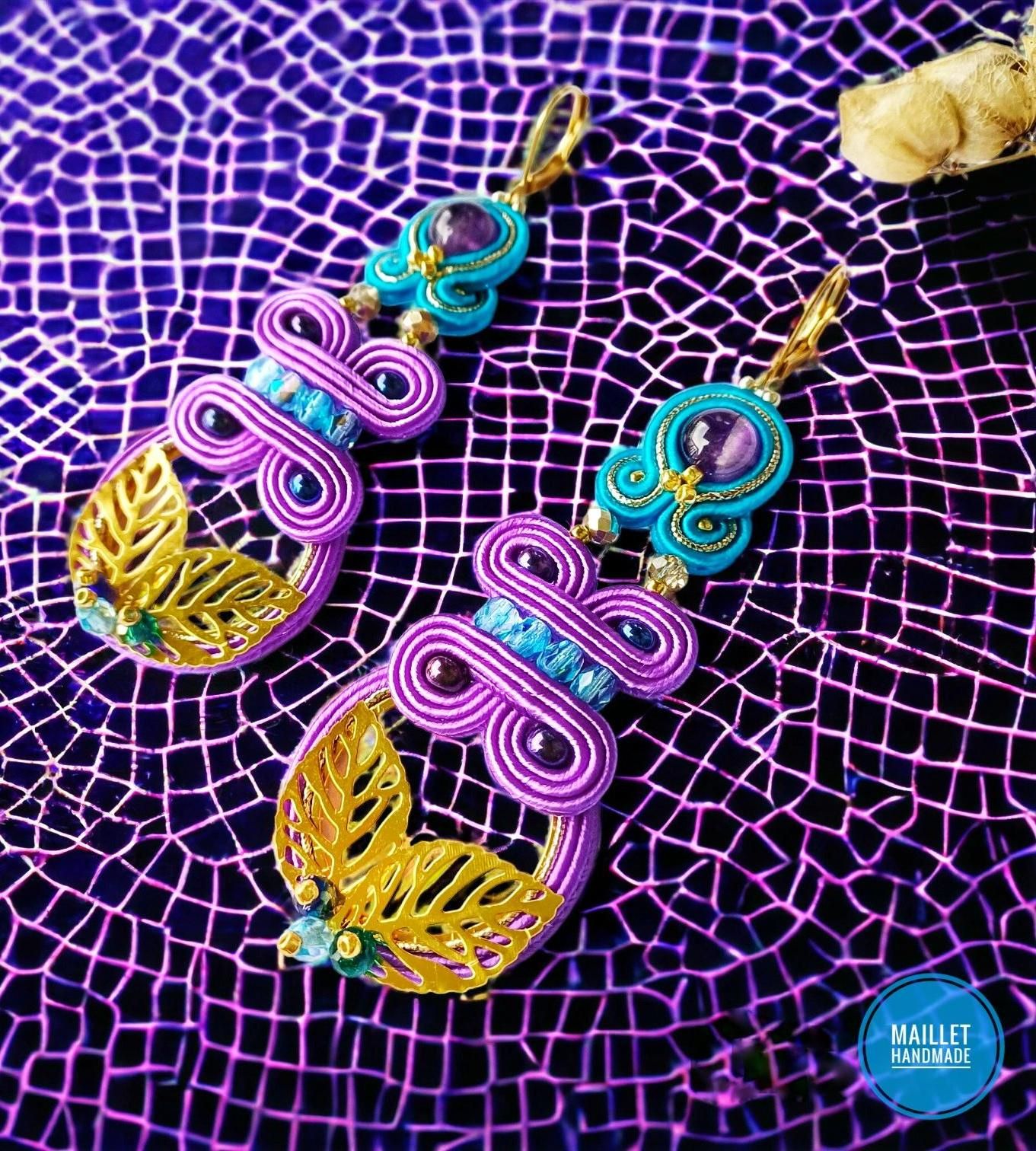 Embroidered Filigree Earrings "Purple Rain" : 9 Steps (with Pictures ...