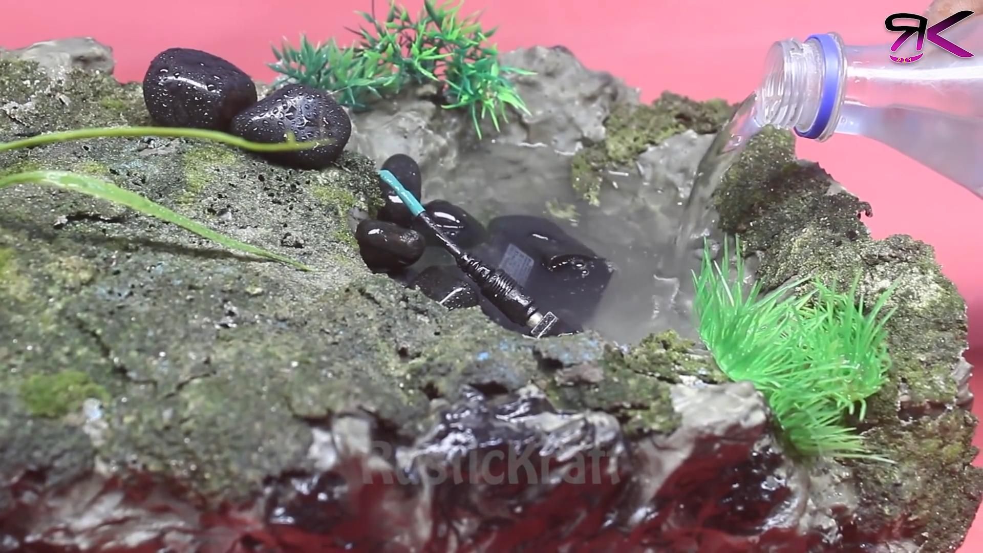 Crafted Broken Branch Waterfall Fountain | How to Make Waterfall (DIY ...