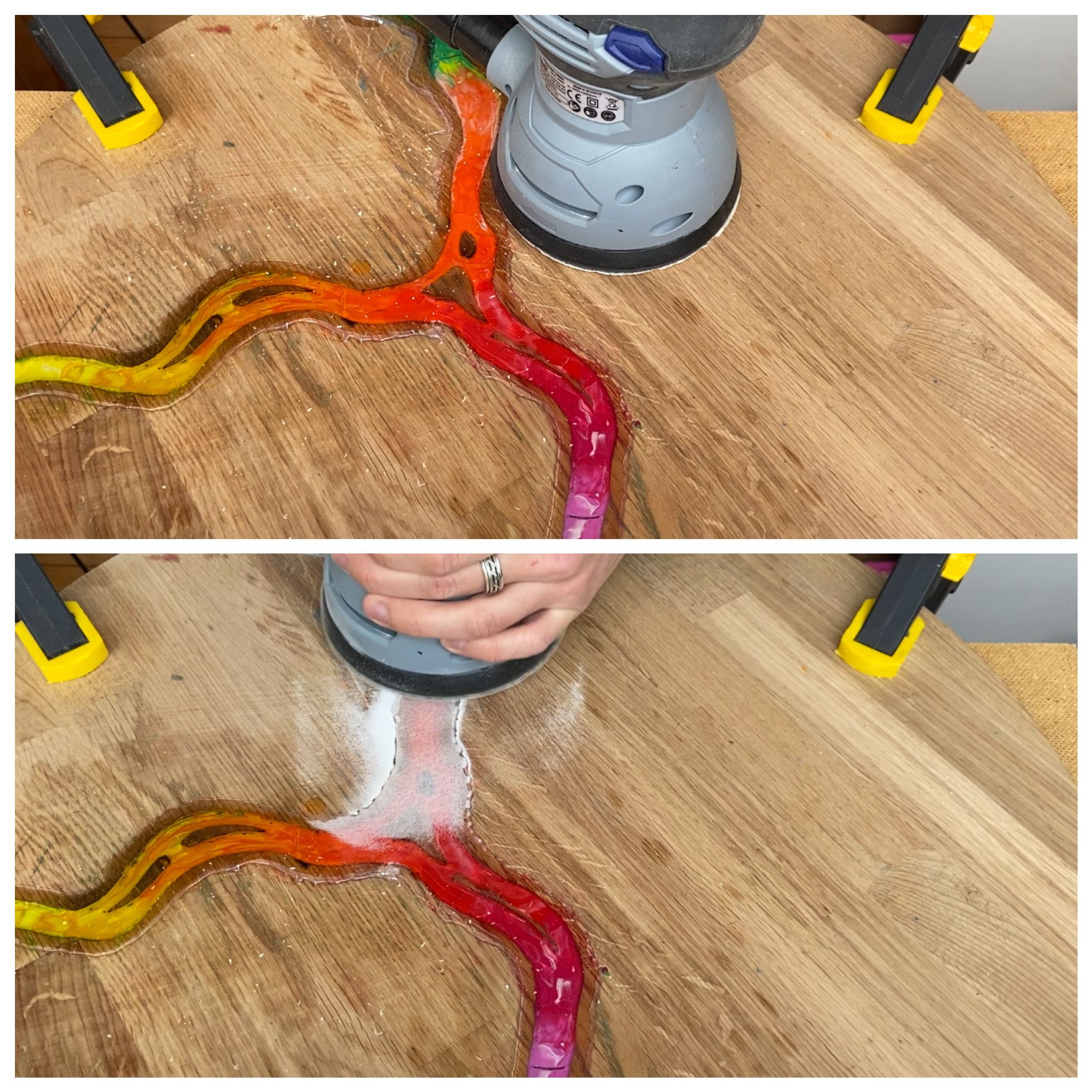 Rainbow River of Melted Crayons on Coffee Wooden Table : 18 Steps (with ...