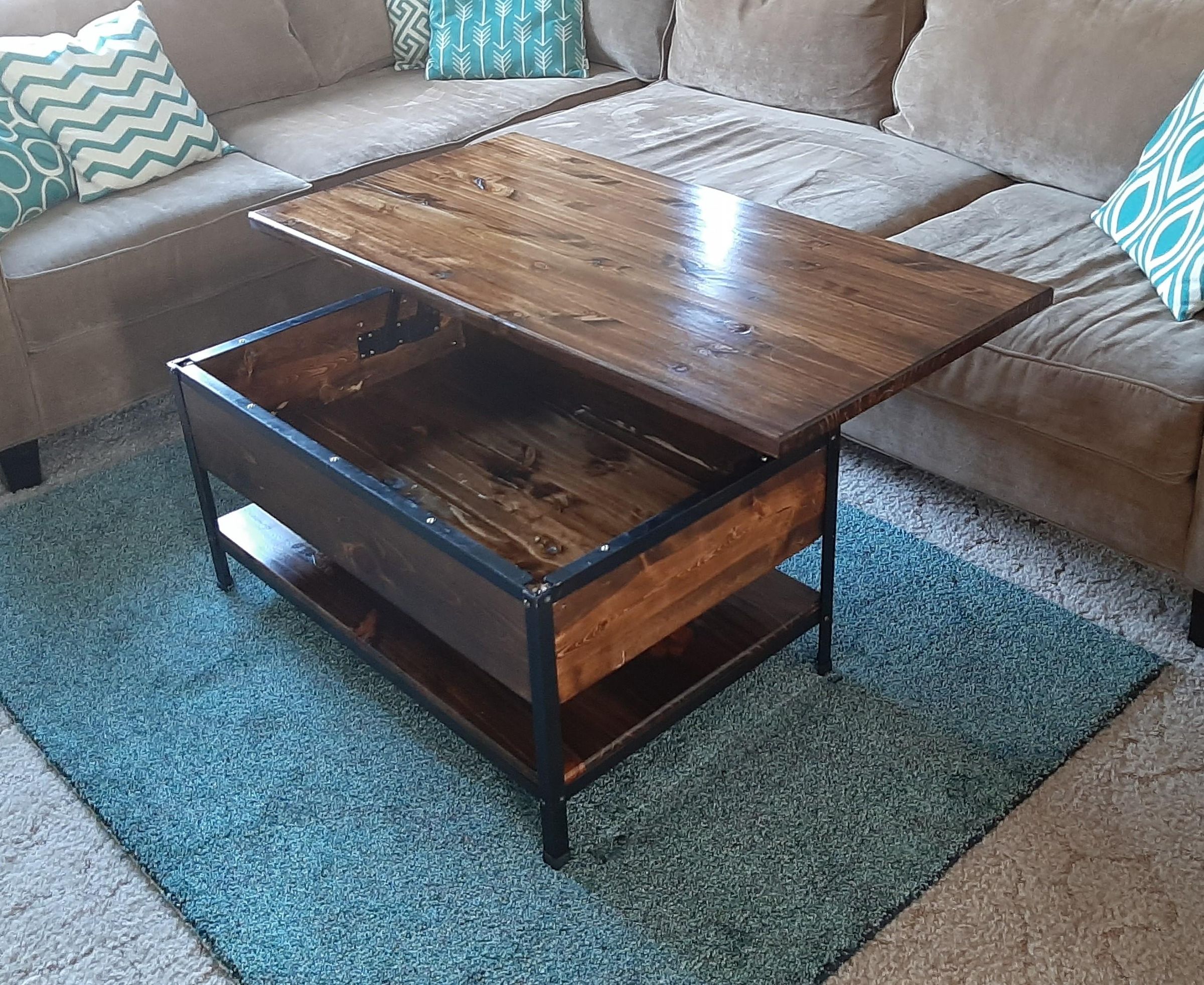 DIY Industrial Coffee Table With Storage : 4 Steps - Instructables