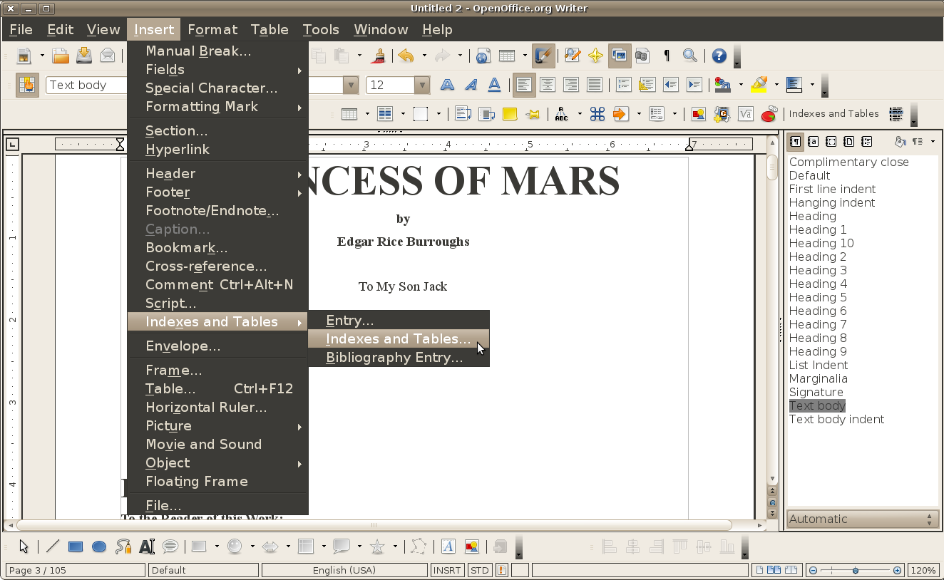 How to Create a Table of Contents in OpenOffice/LibreOffice : 9 Steps ...