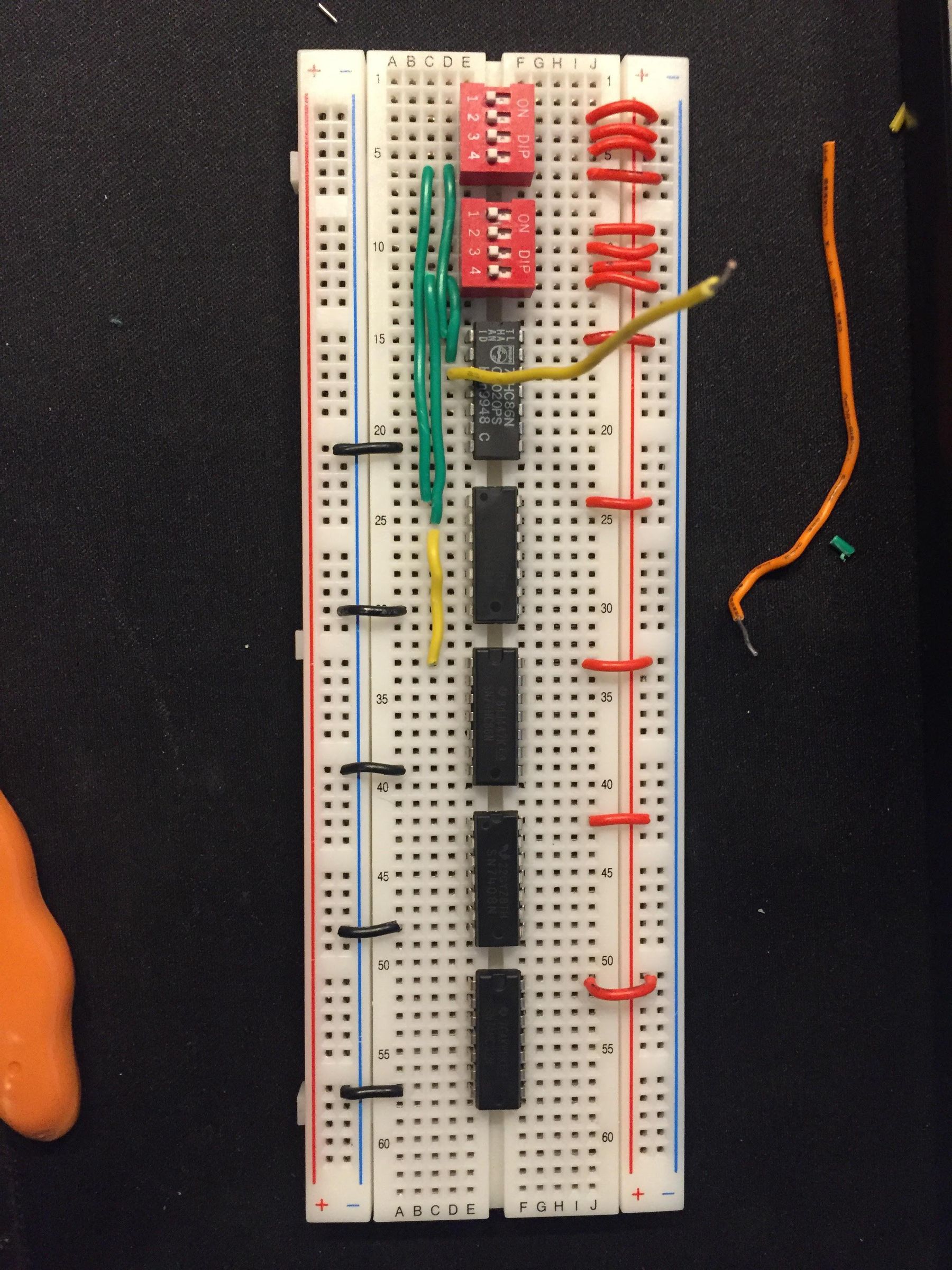 4 Bit Adder With the Output Displayed in Binary and Decimal on an LCD Display : 12 Steps ...