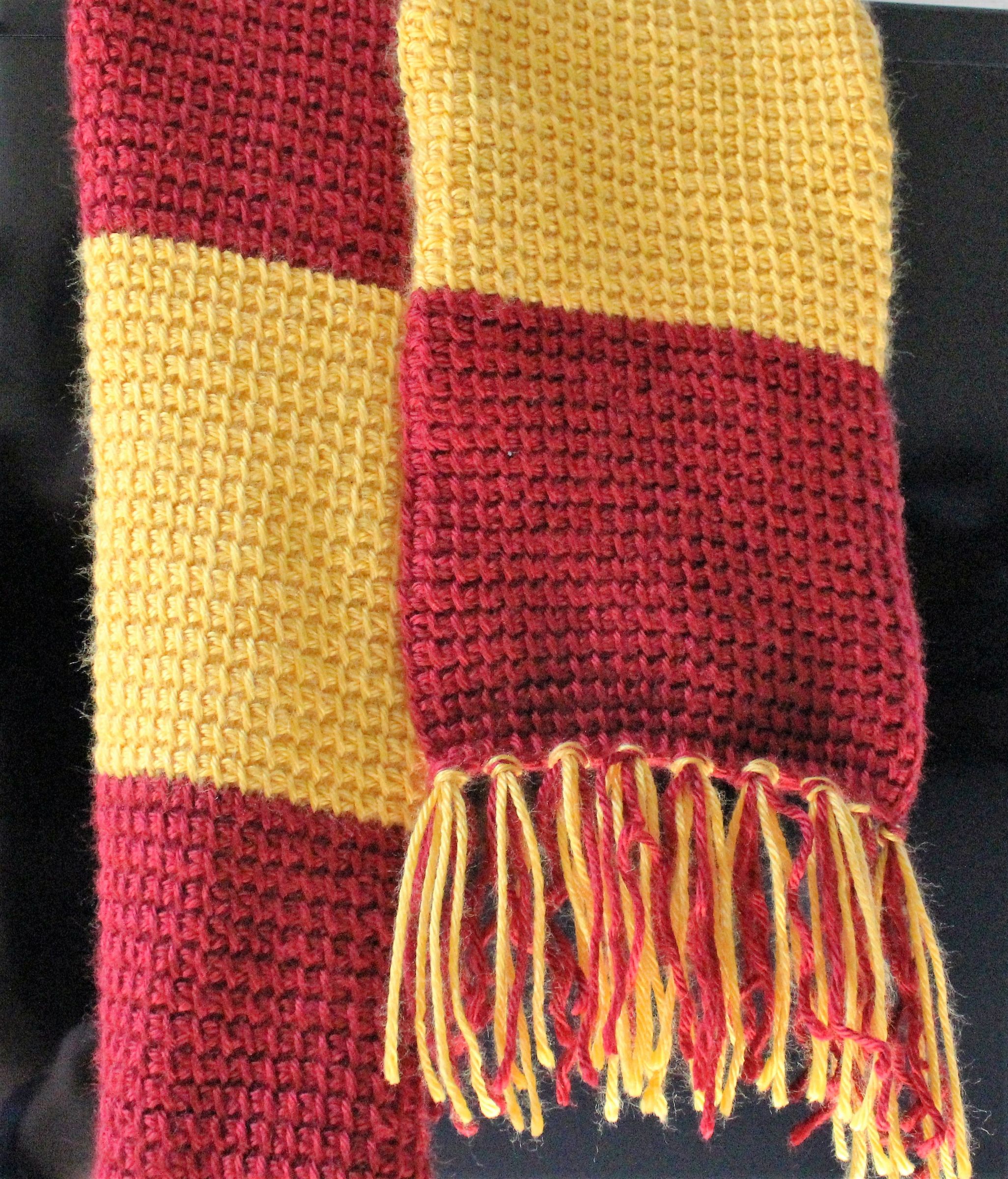 Tunisian Crochet Harry Potter's Gryffindor Scarf : 8 Steps (with ...
