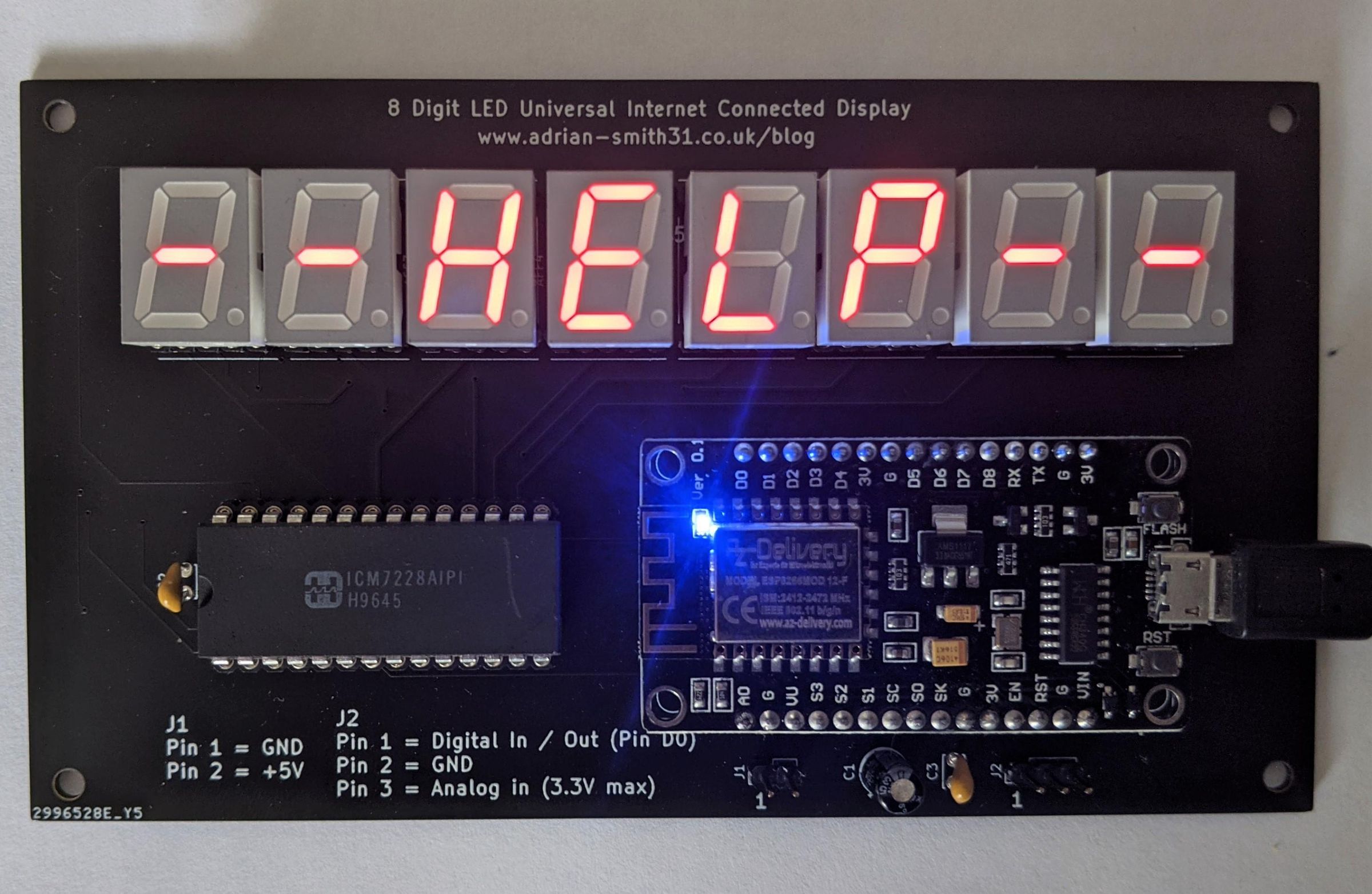 ESP8266 Based 8 Digit LED NTP Clock With YouTube Statistics Display : 5 Steps - Instructables