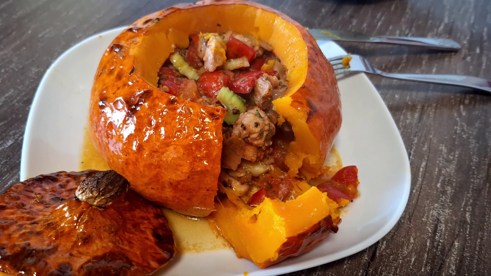 Pumpkin 🎃 With a Hearty Filling | Baked Pumpkin With Meat and ...