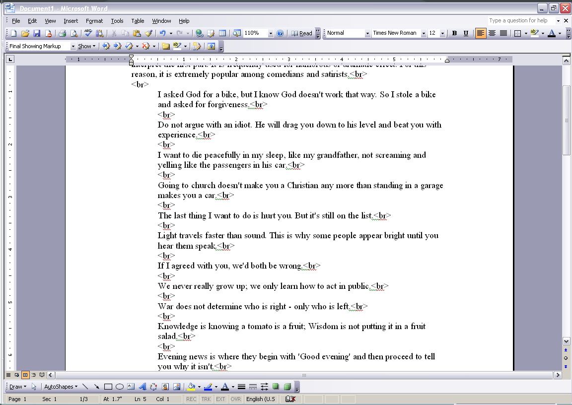 Quick Formatting With Notepad and Word : 8 Steps - Instructables