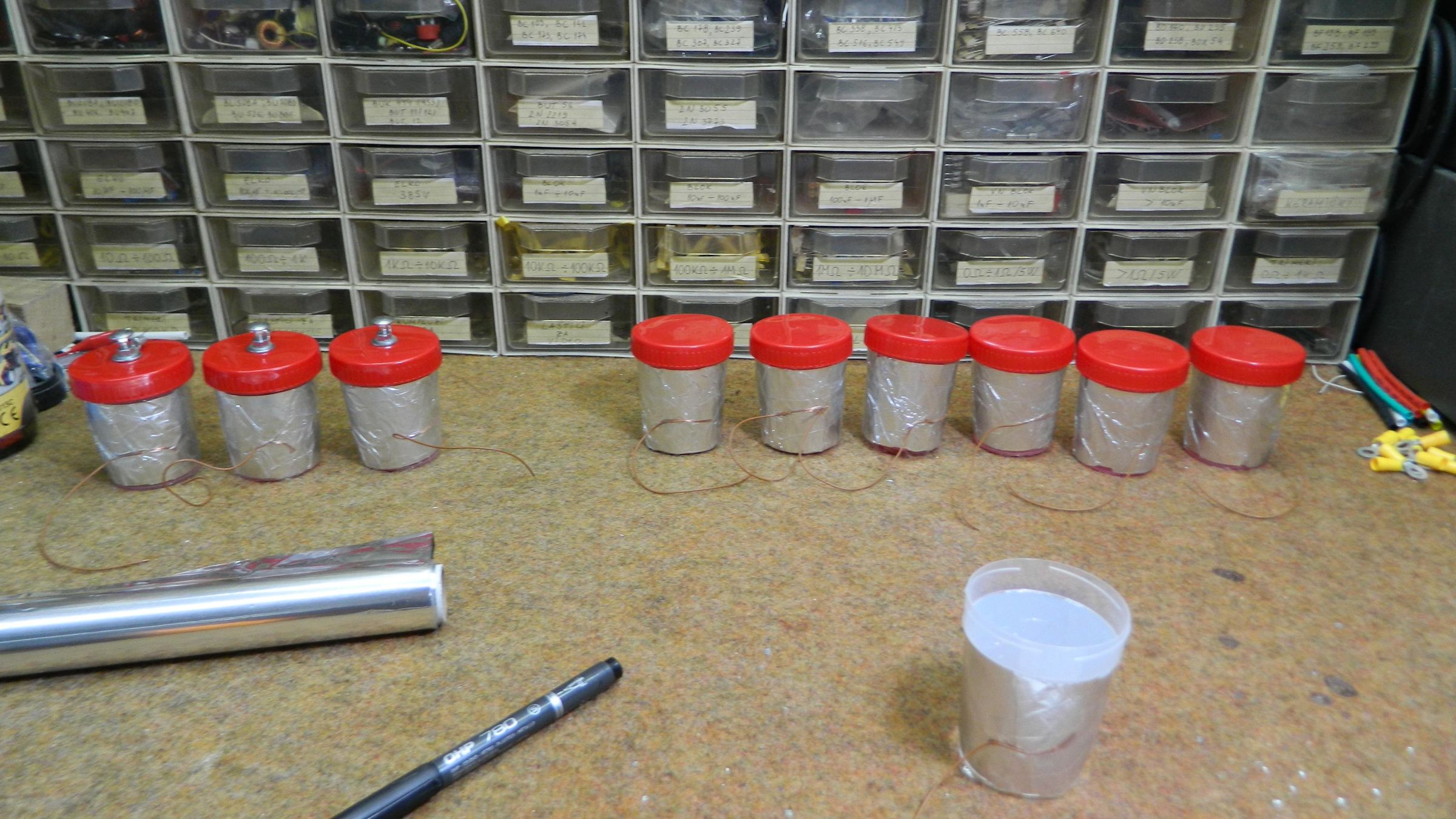 High Voltage Marx Generator With Homemade Salt Water Capacitors ...