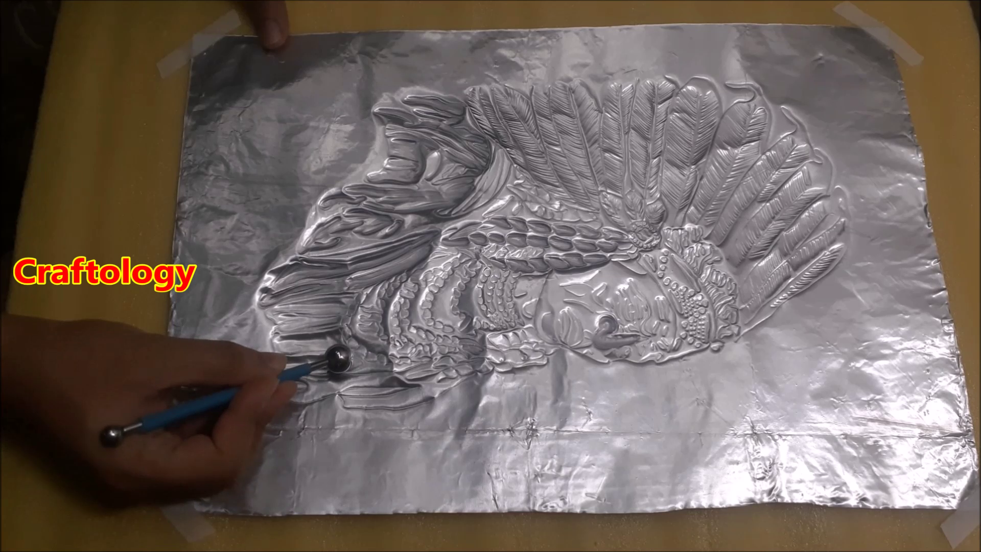 How to Make Red Indian Embossed Painting / Metal Art : 4 Steps (with ...