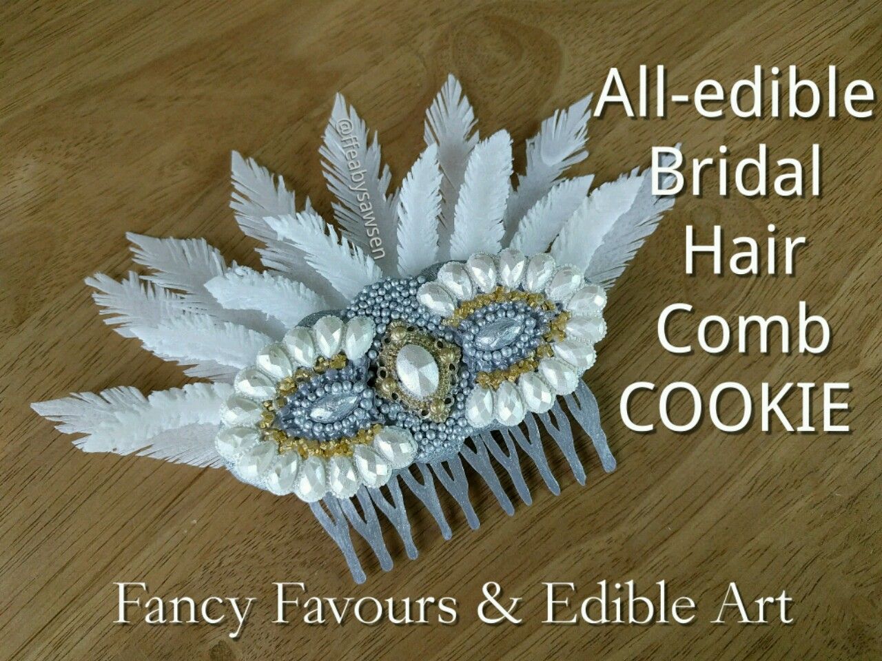 All Edible Bridal Hair Comb Cookie - With 2 Different Types of Edible ...