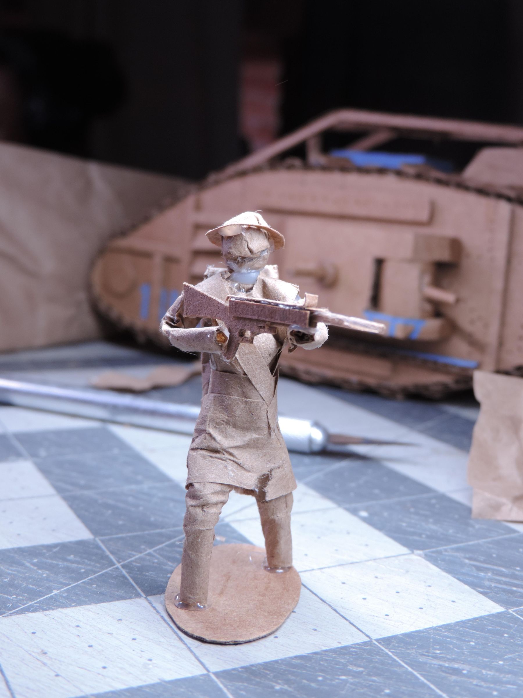 The ULTIMATE Cardboard Model Mark IV Tank With Army Men Figurines : 9 ...