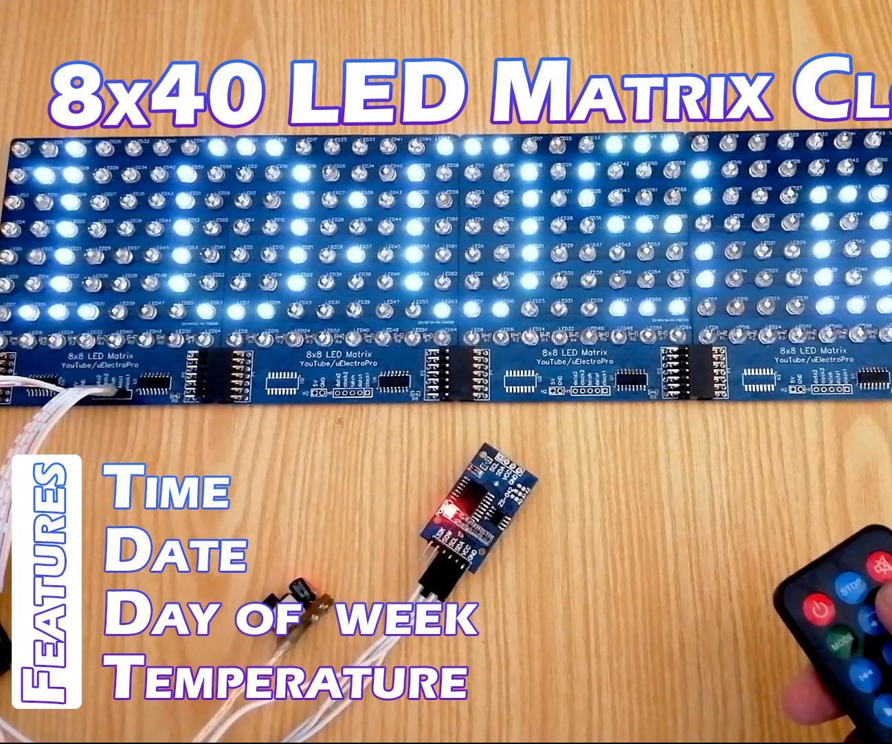 8x40 Led Matrix Clock Using Ds3231 Rtc Module And Arduino 8 Steps Instructables
