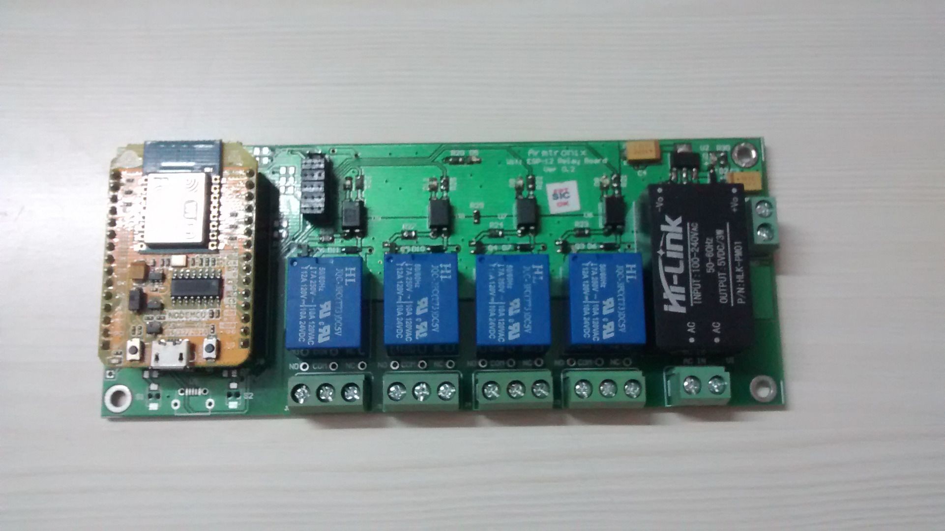 Arduino NodeMCU ESP8266 Based WIFI Smart Strip 4 Relay Switch Board ...
