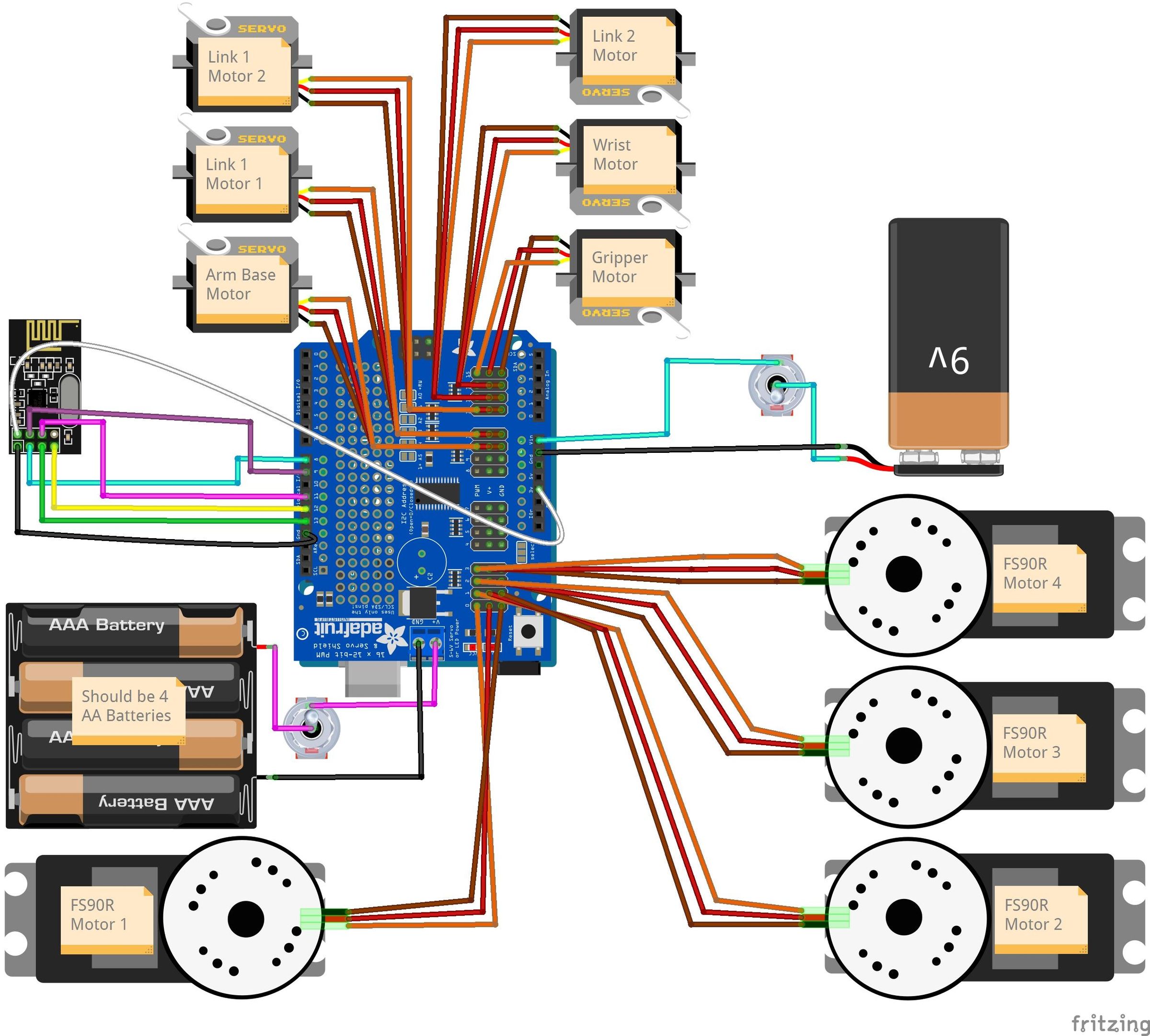 3D Printed Arduino Servo Platform With Robotic Arm : 4 Steps ...