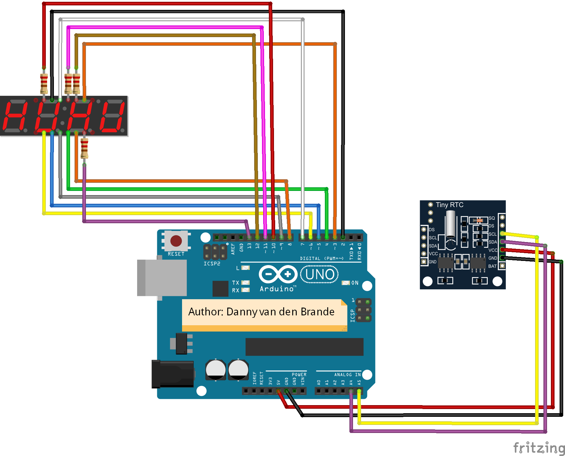 Arduino - AT24C32 / DS1307 Real Time Clock 7 SEGment Display - Instructables