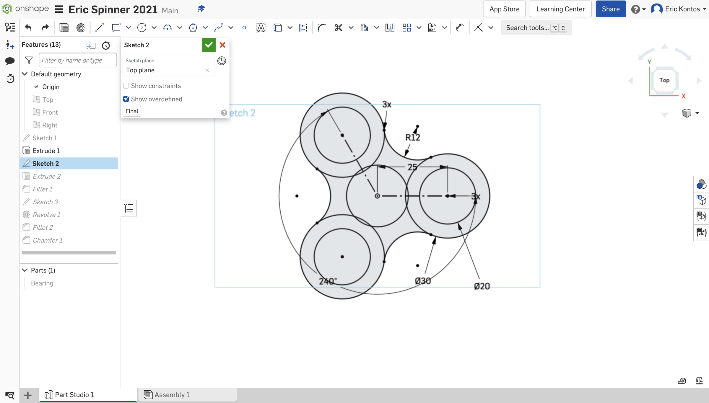 Fidget Spinner in Cad ONSHAPE : 14 Steps (with Pictures) - Instructables