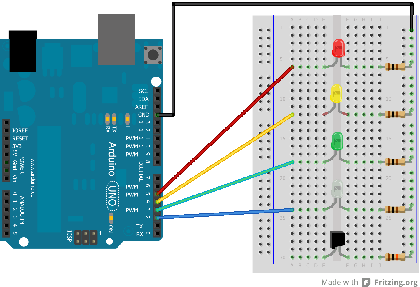 Arduino Street Traffic Light - Breadboard Edition : 13 Steps ...