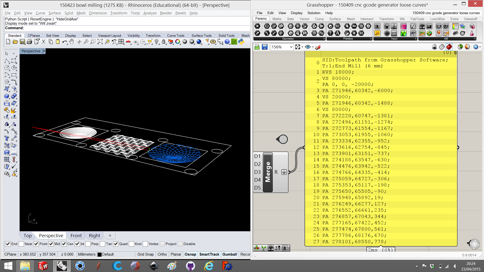 Make Awesome 3D Geometry by Programming CNC-code : 8 Steps (with ...
