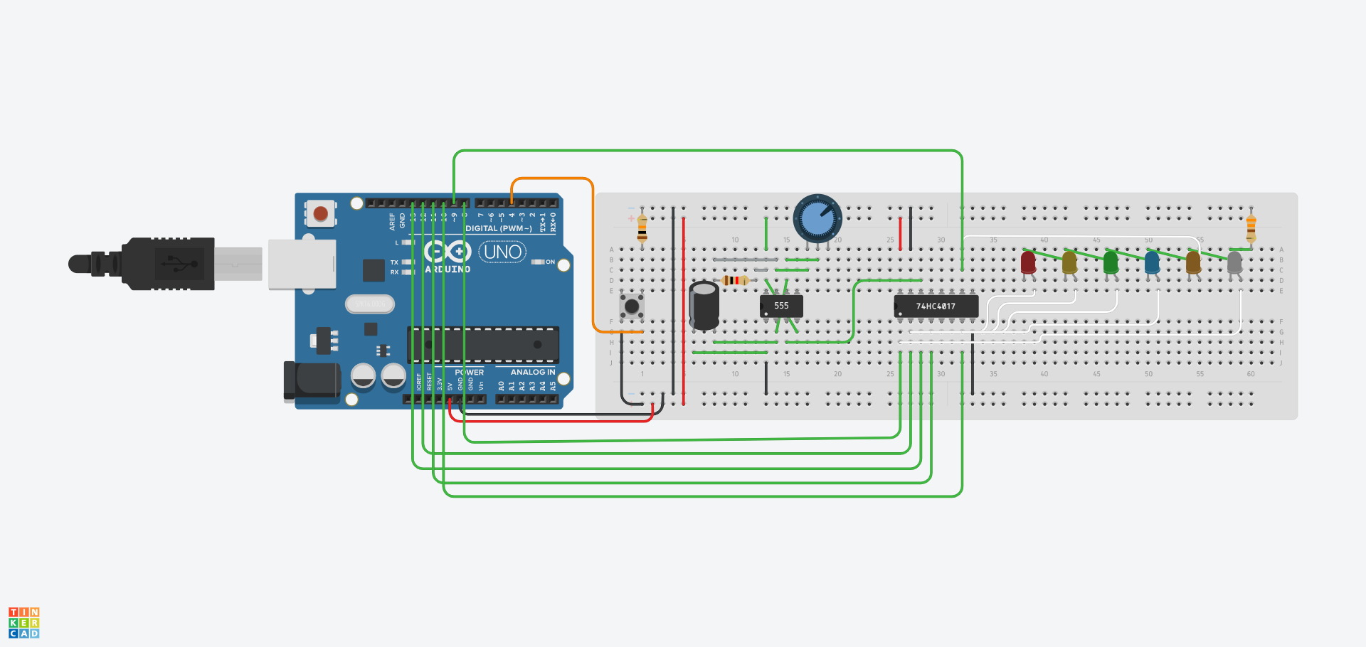 Anay Shah - LED Chaser Game - Arduino & Microcontroller Tinkercad : 6 ...
