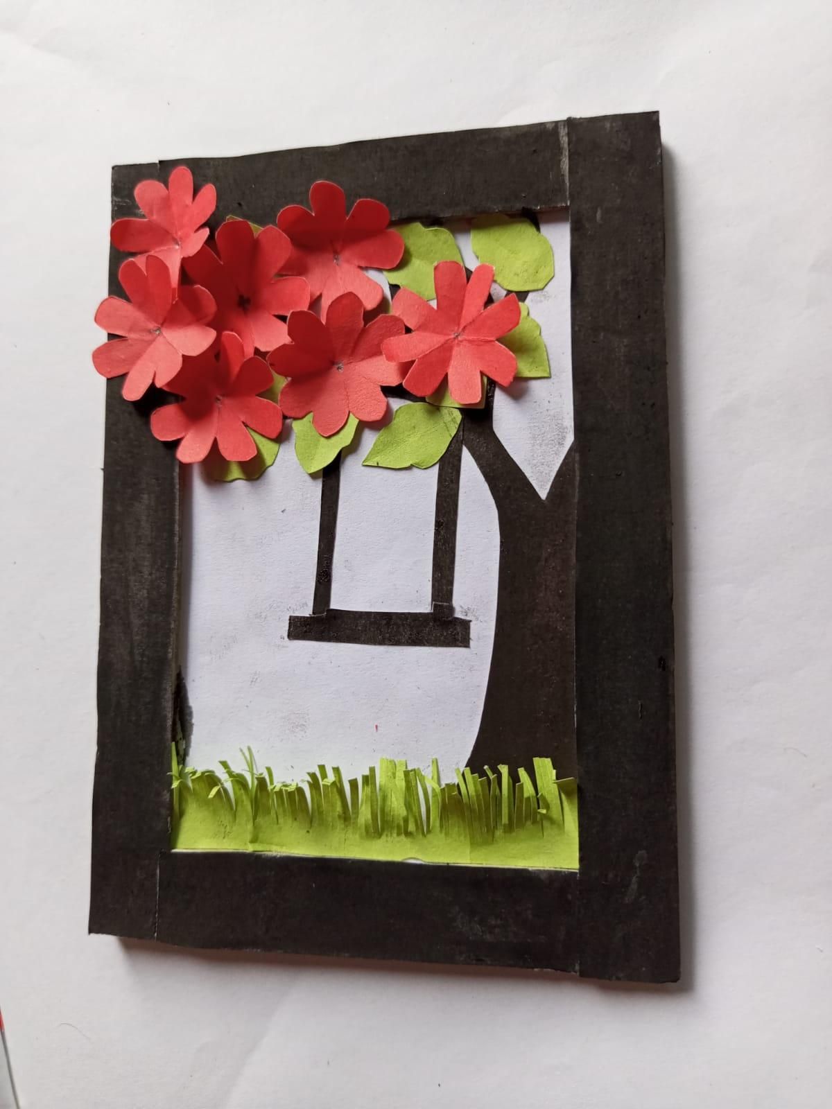 Mini Wall Decoration Paper Flower Craft : 7 Steps (with Pictures ...