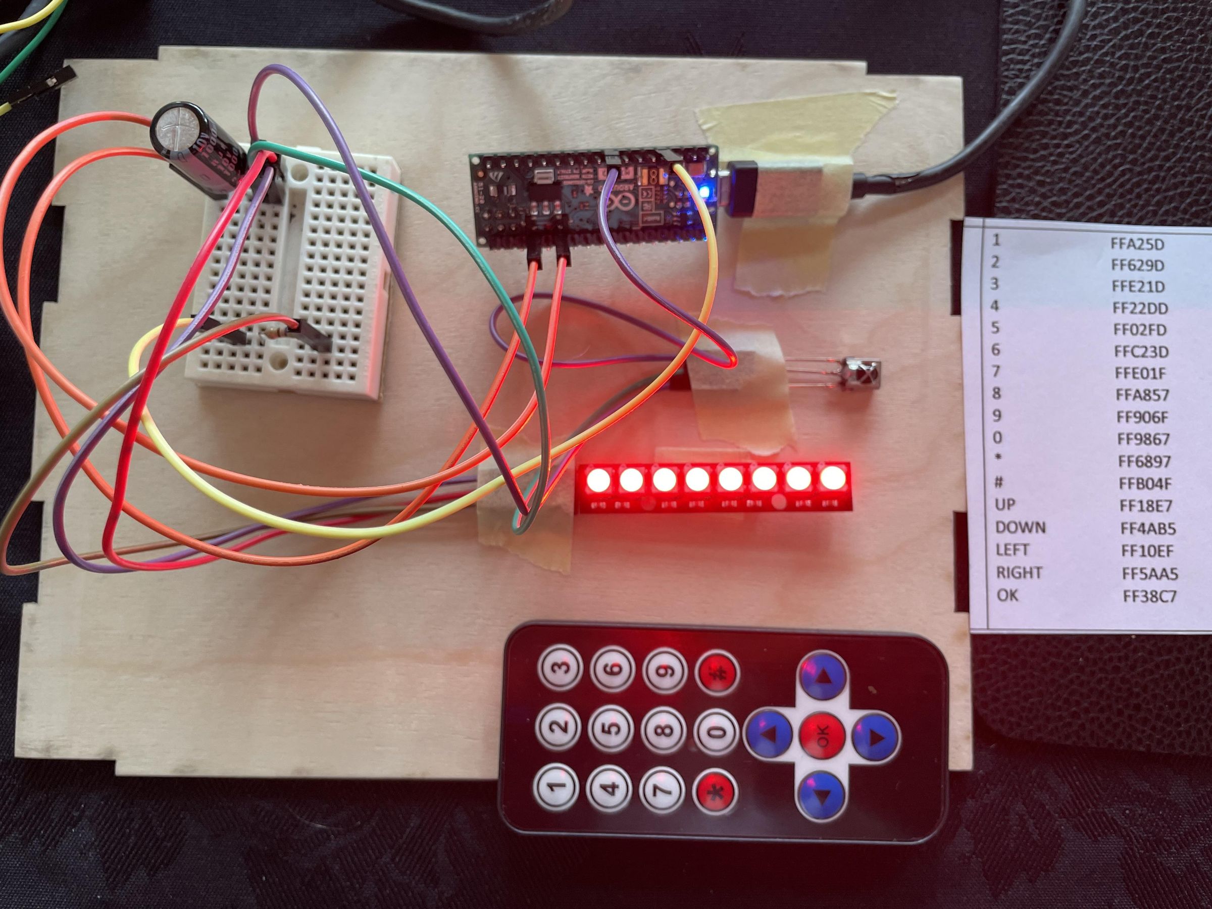 Lighting a NeoPixel Ring or NeoPixel Stick With IR Receiver and Remote Control With Arduino or ...
