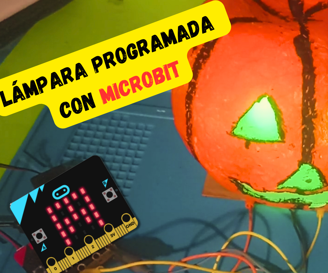 DIY Microbit Halloween Lamp- Lampara Led Calabaza Halloween : 5 Steps ...