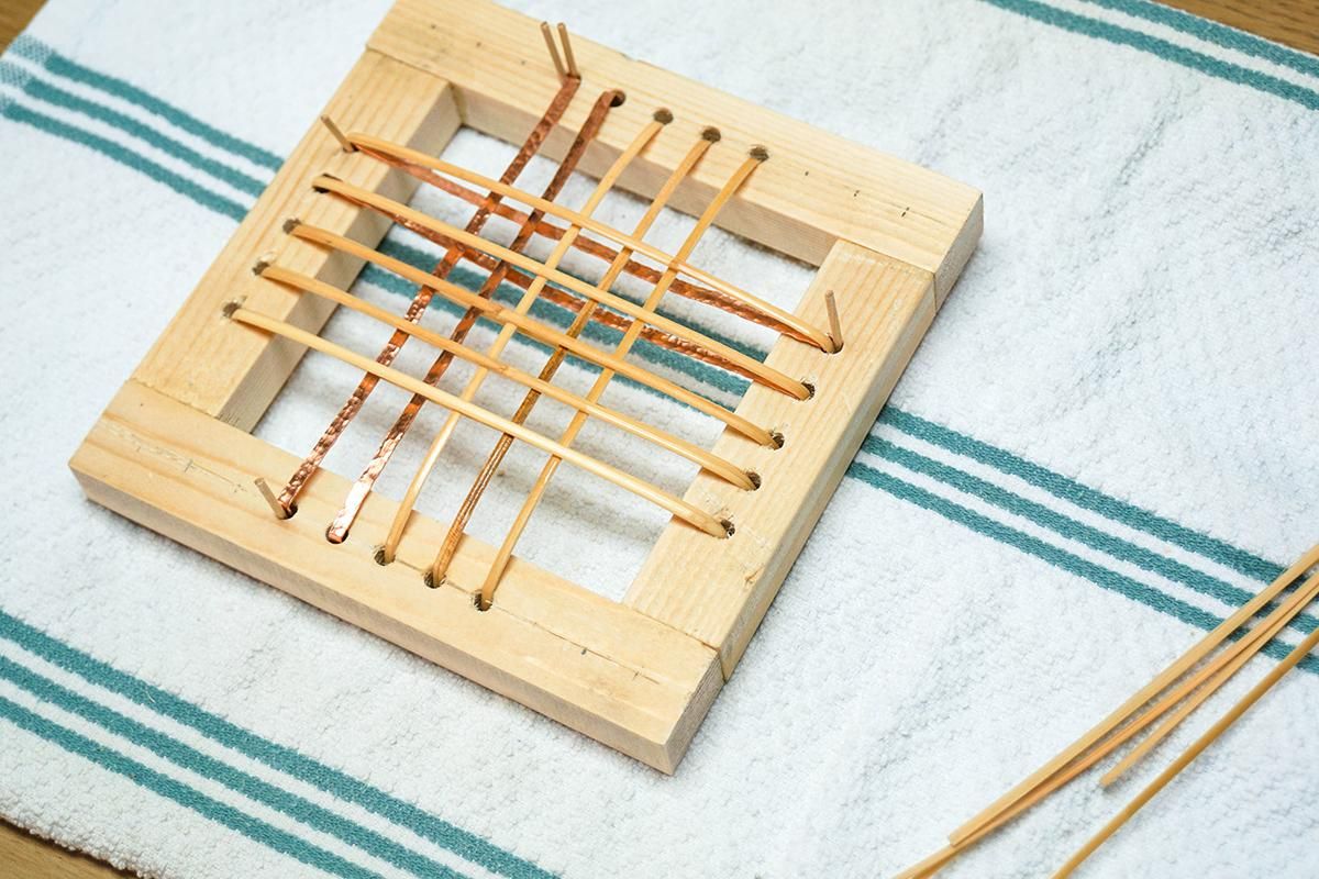 DIY Woven CANE & COPPER Art | Wall Decor Project : 8 Steps (with ...