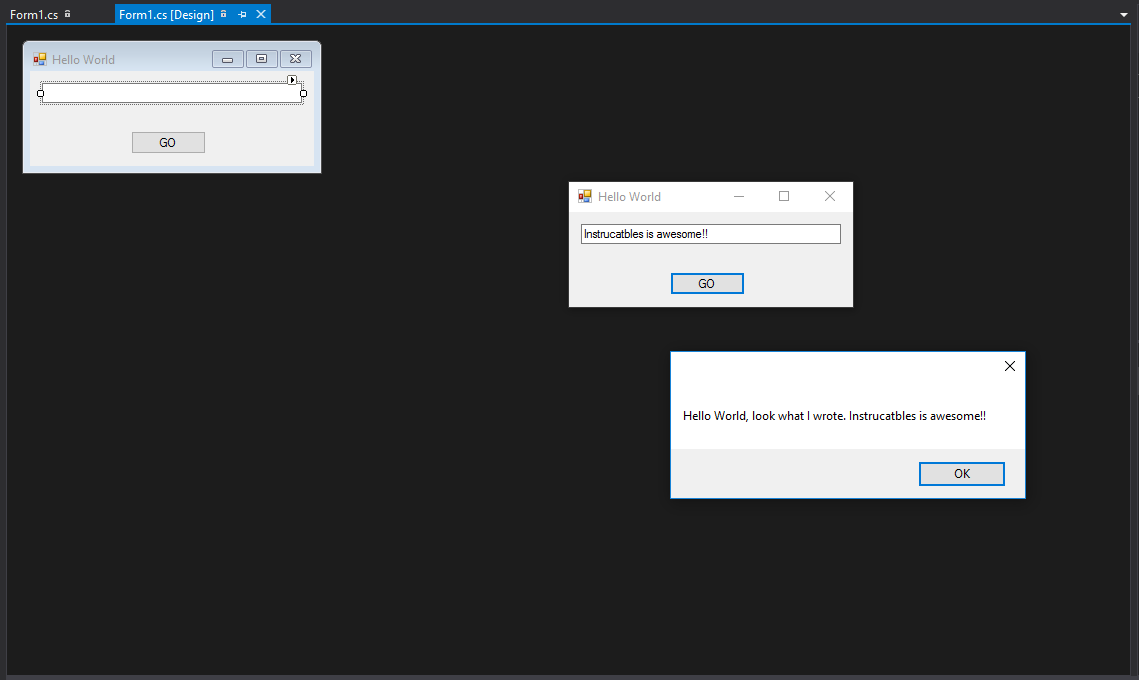 C# Windows Form | Hello World : 4 Steps - Instructables