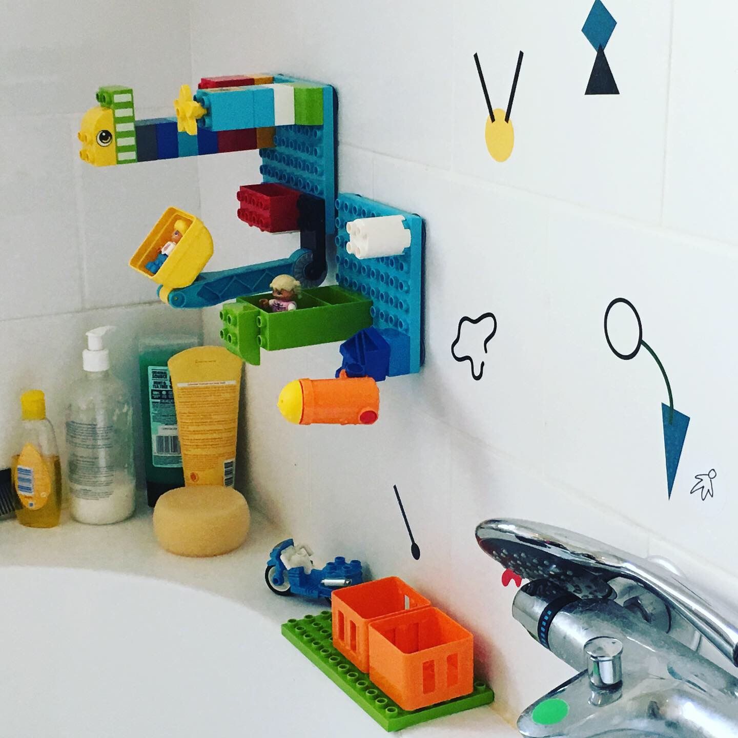 Make Bath-Times More Fun! - Building Bricks on Your Bathroom Tiles : 8 ...