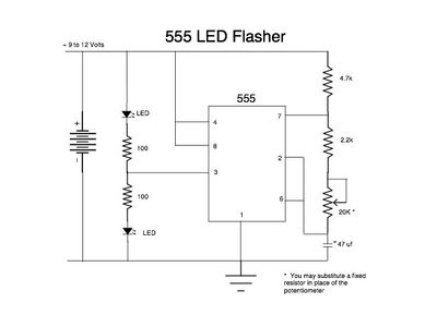 555 LED Flasher - START : 10 Steps - Instructables