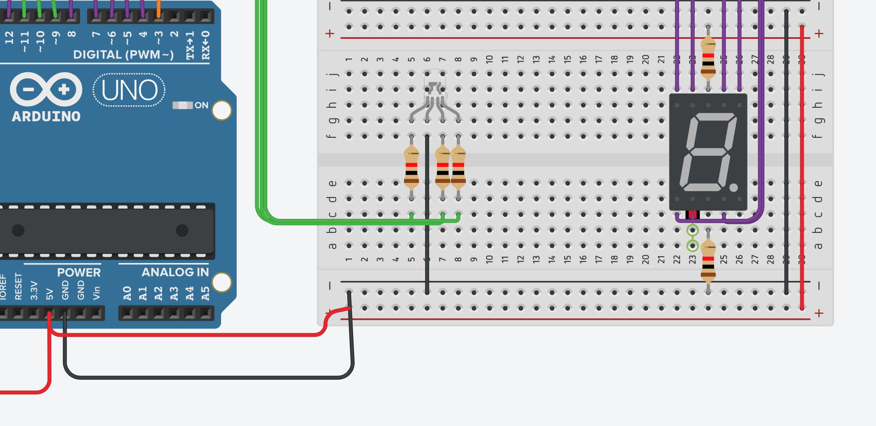 Ultrasonic Sensor Using RGB and 7 Segment Display : 10 Steps ...