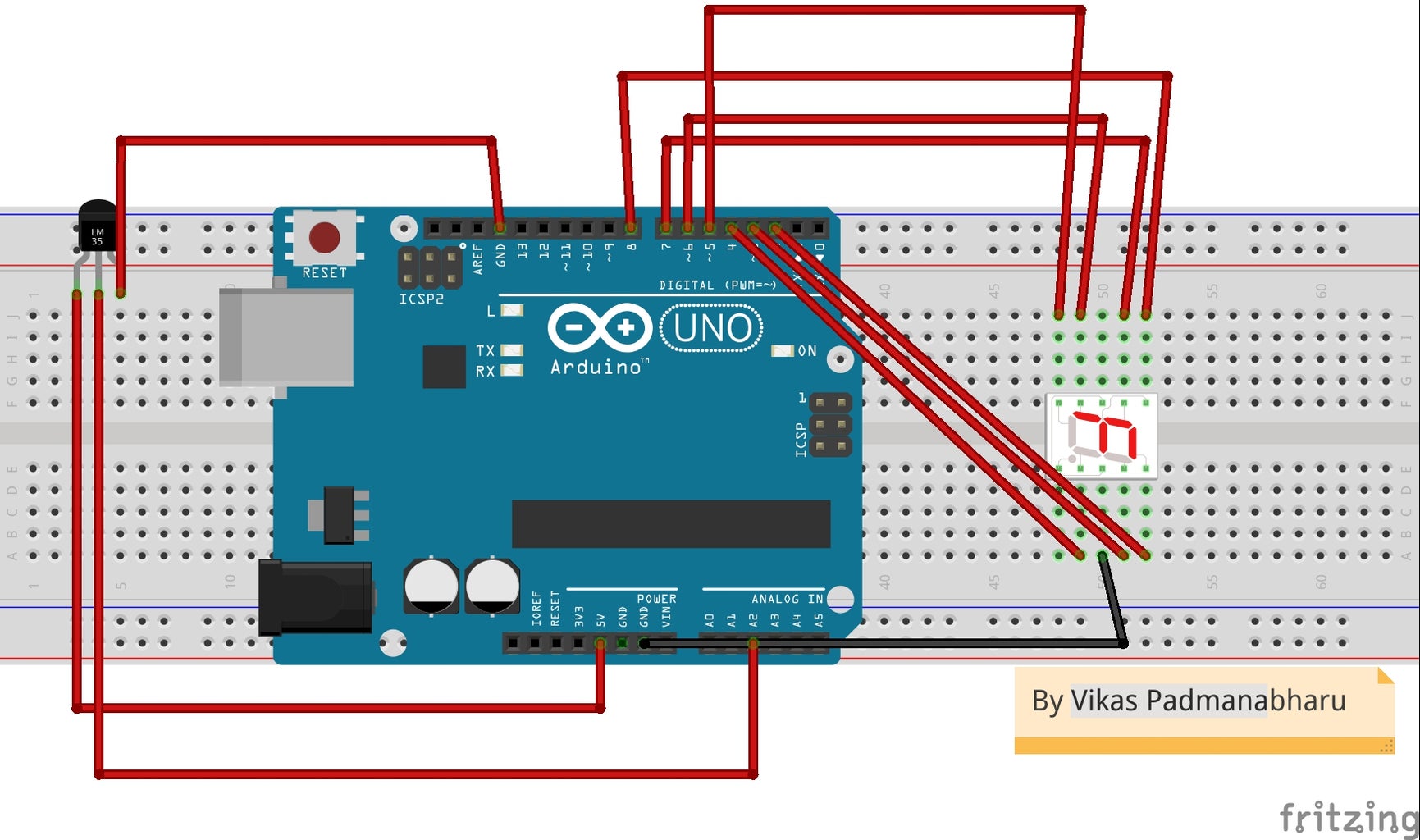 Digital Thermometer Using Arduino 5 Steps Instructables