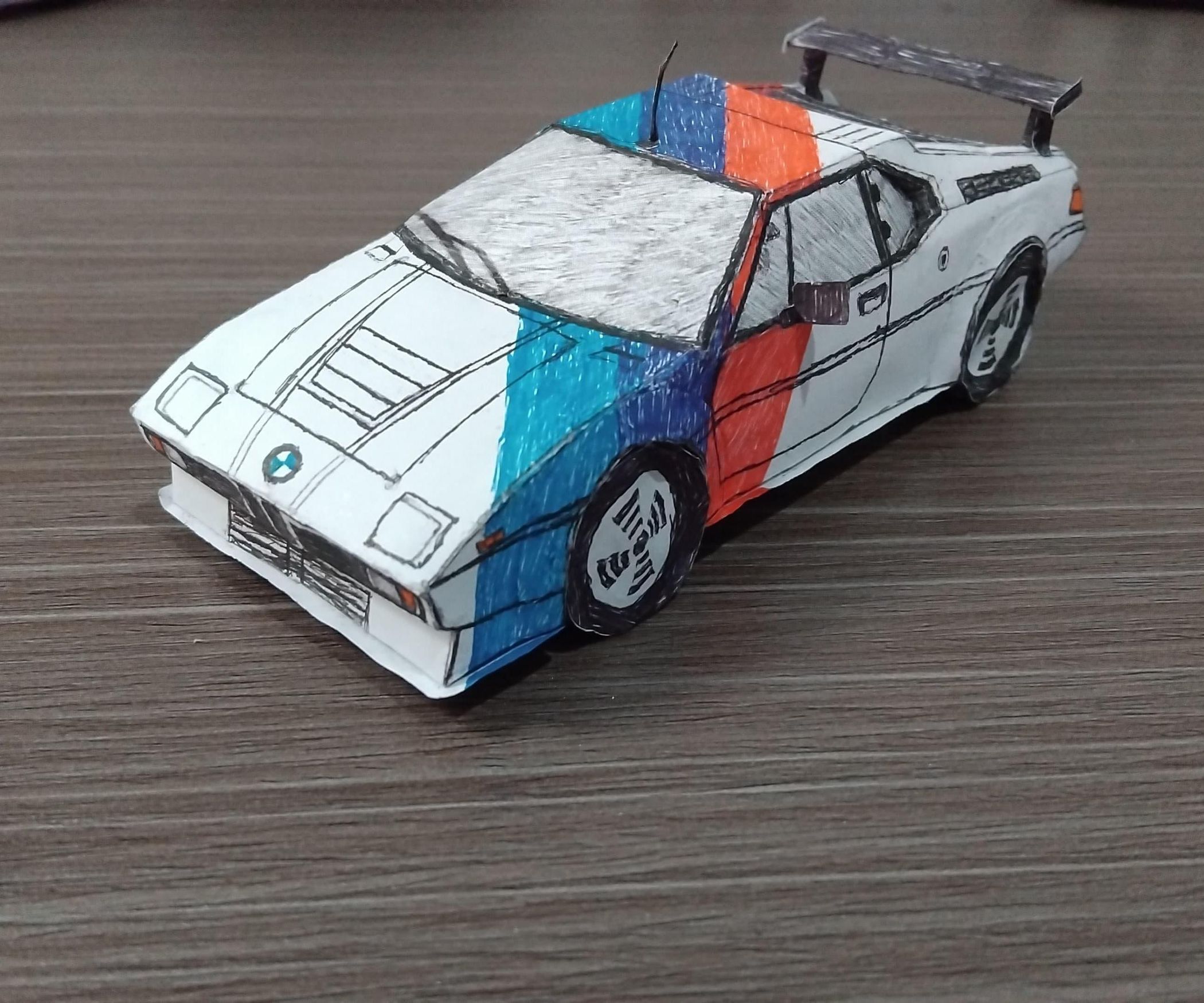 Self-drawn-looking BMW M1 Papercraft. : 6 Steps - Instructables