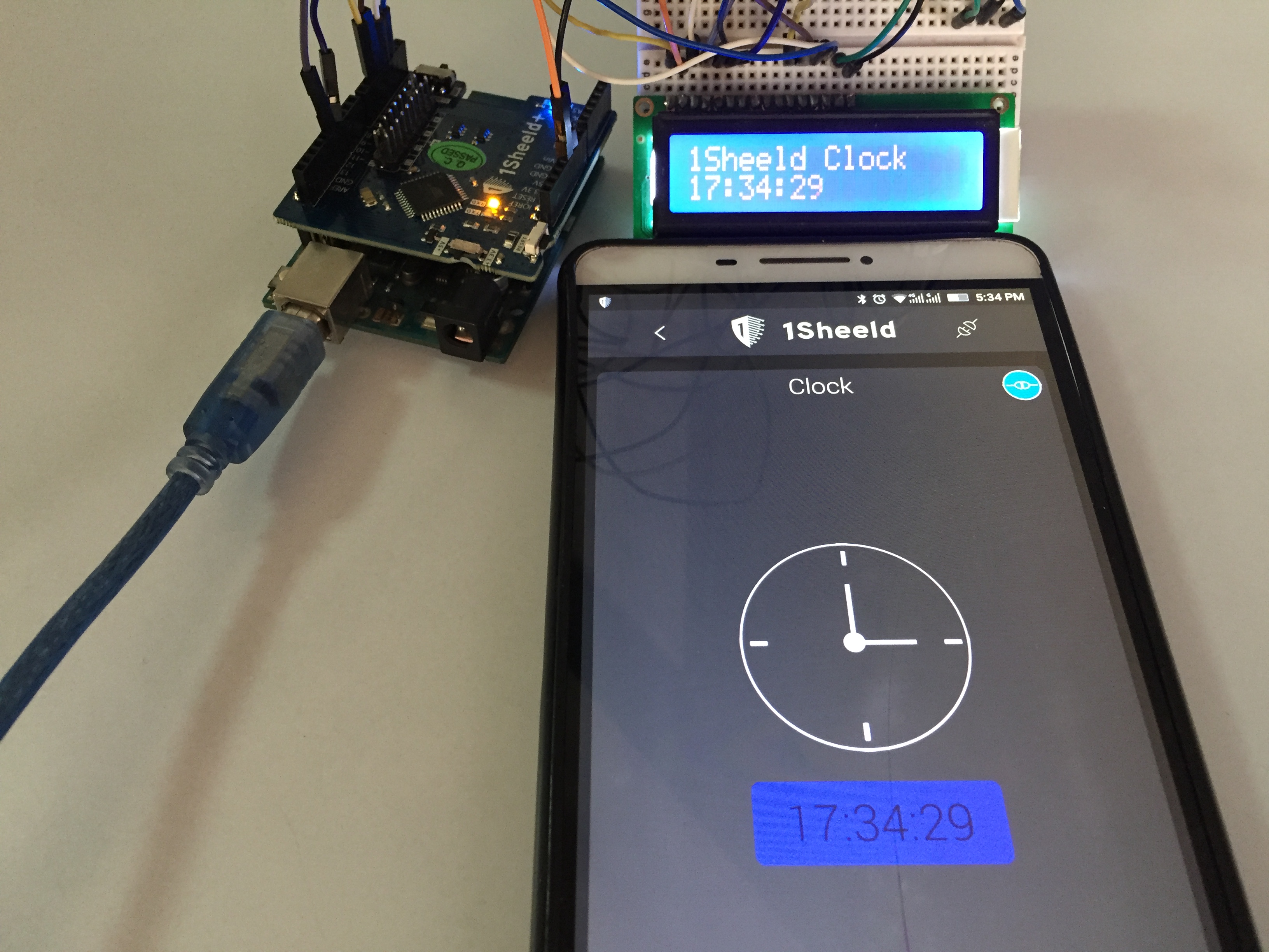Arduino Digital Clock Using 1Sheeld : 5 Steps - Instructables