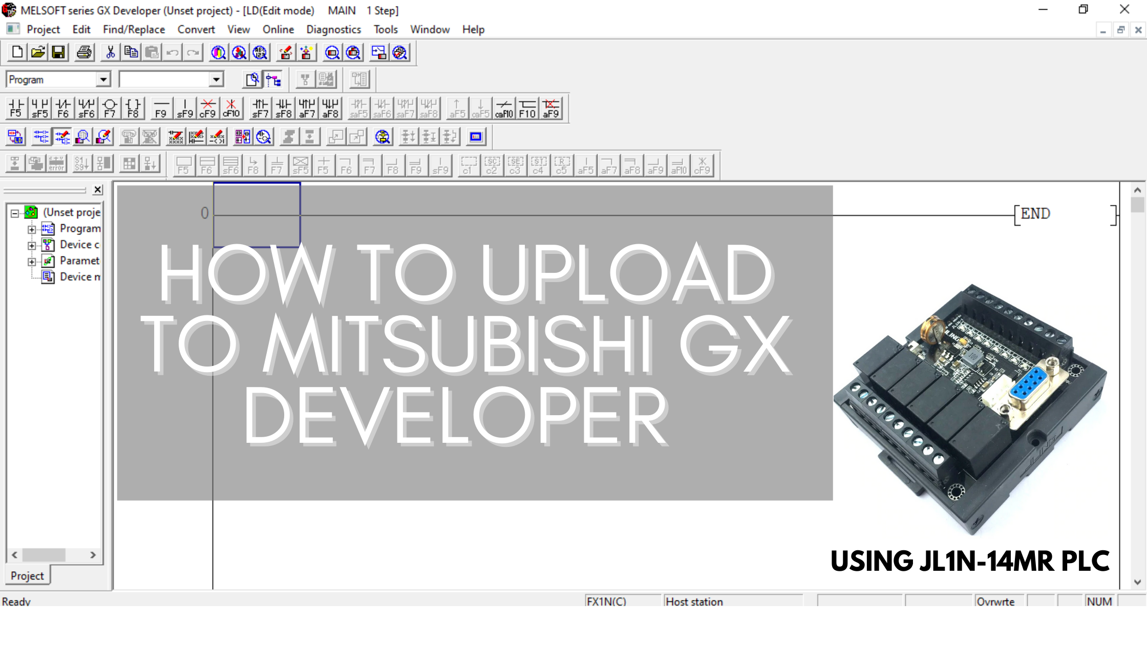 How to Upload to Mitsubishi GX Developer (using JL1N-14MR PLC ...