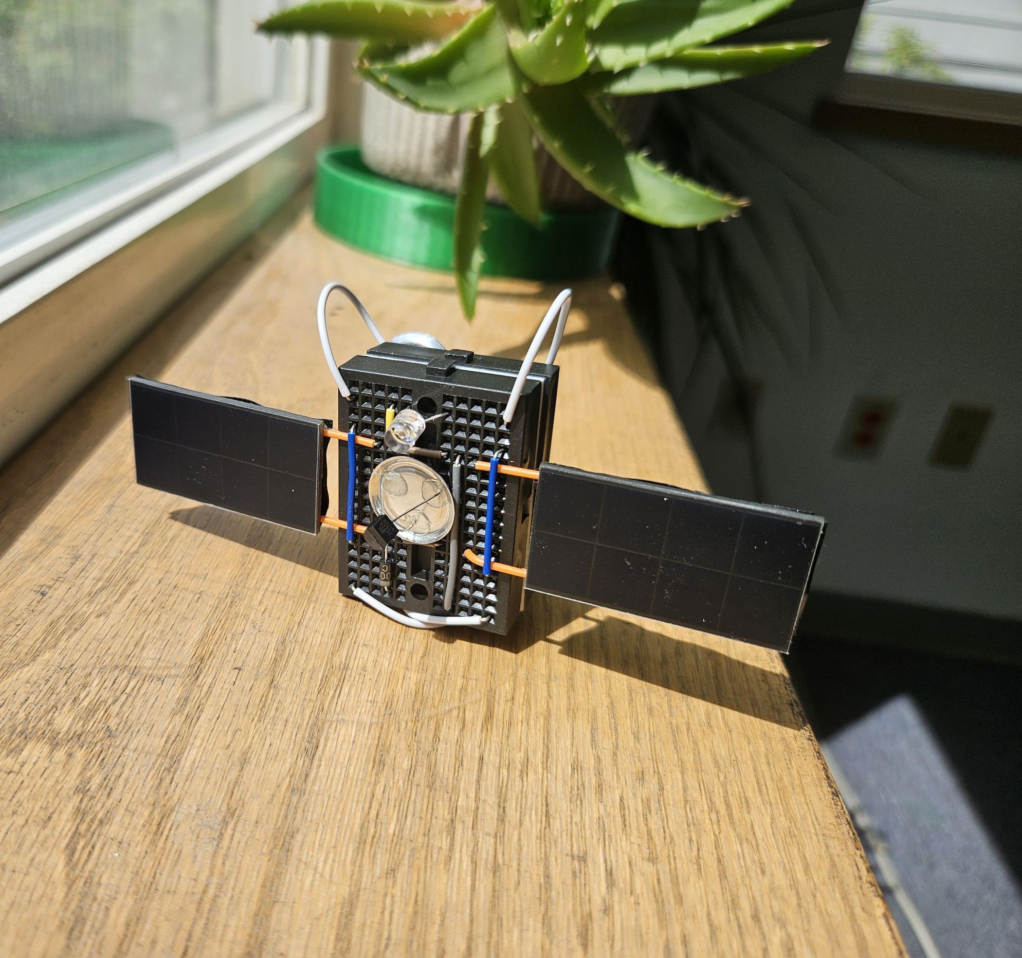 BreadSat (satellite-looking, Solar-powered Blinking LED Circuit on ...