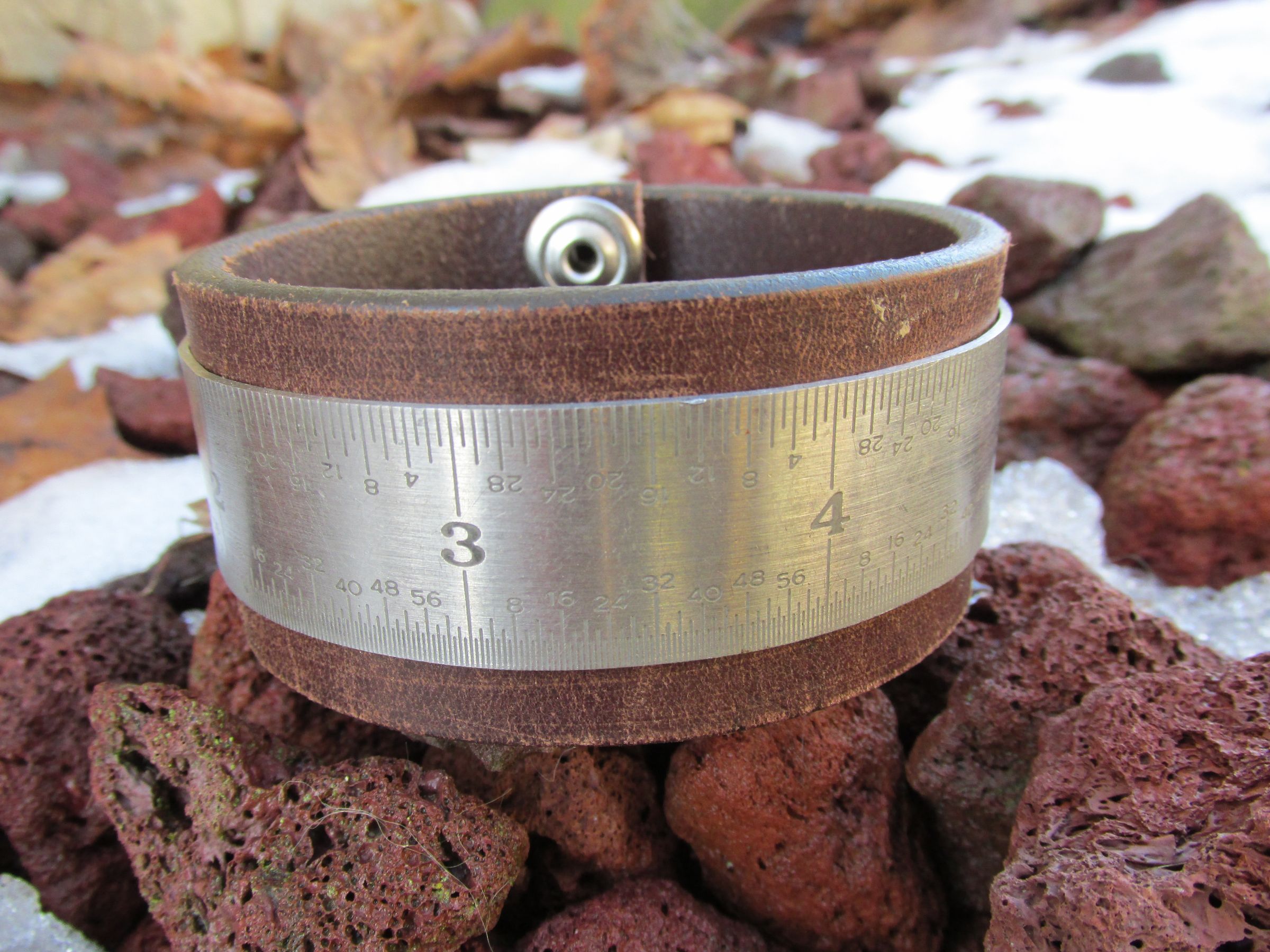 Ruler and Leather Cuff Bracelet : 6 Steps (with Pictures) - Instructables