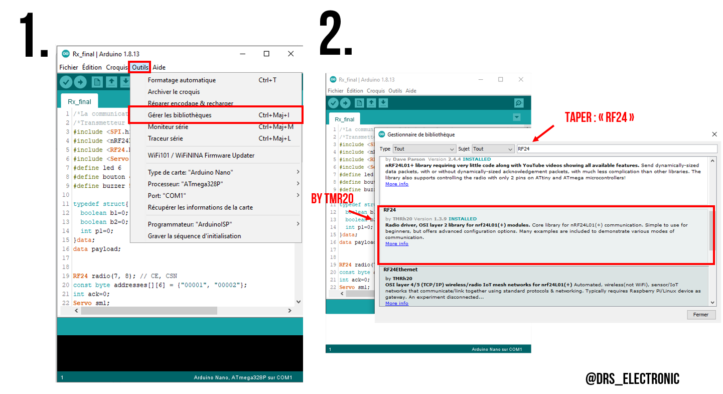 Faire De La Communication Sans-fil Arduino Avec Le NRF24L01 : 4 Steps ...