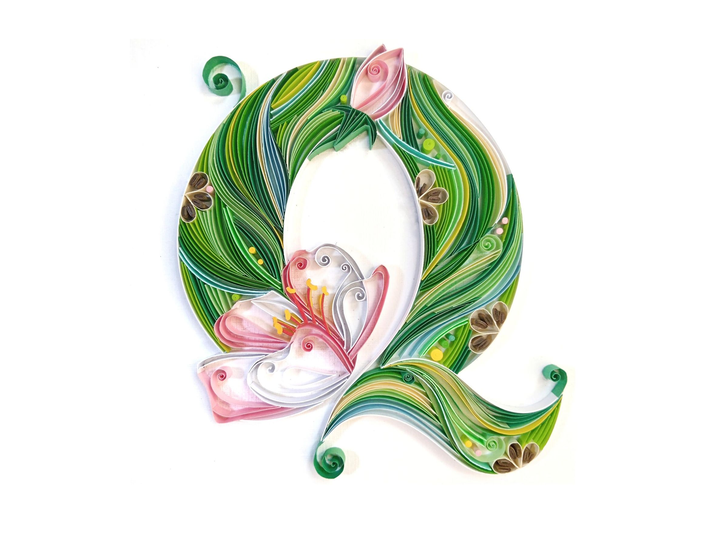 Floral Paper Quilling Monogram Letter Q : 4 Steps (with Pictures ...