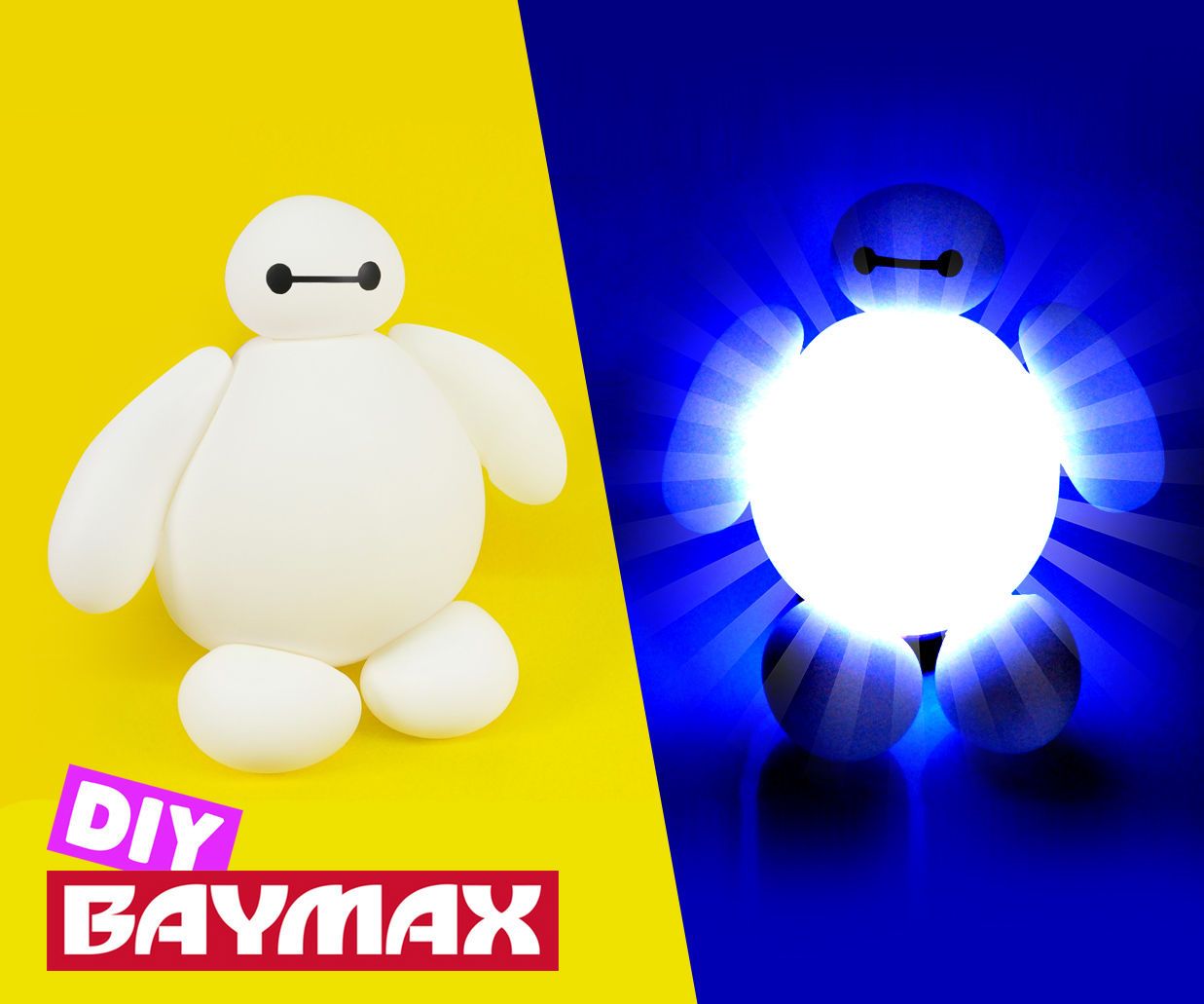 DIY Hello BAYMAX LED Lamp !! Disney Big Hero 6 BAYMAX LED Nightlight ...