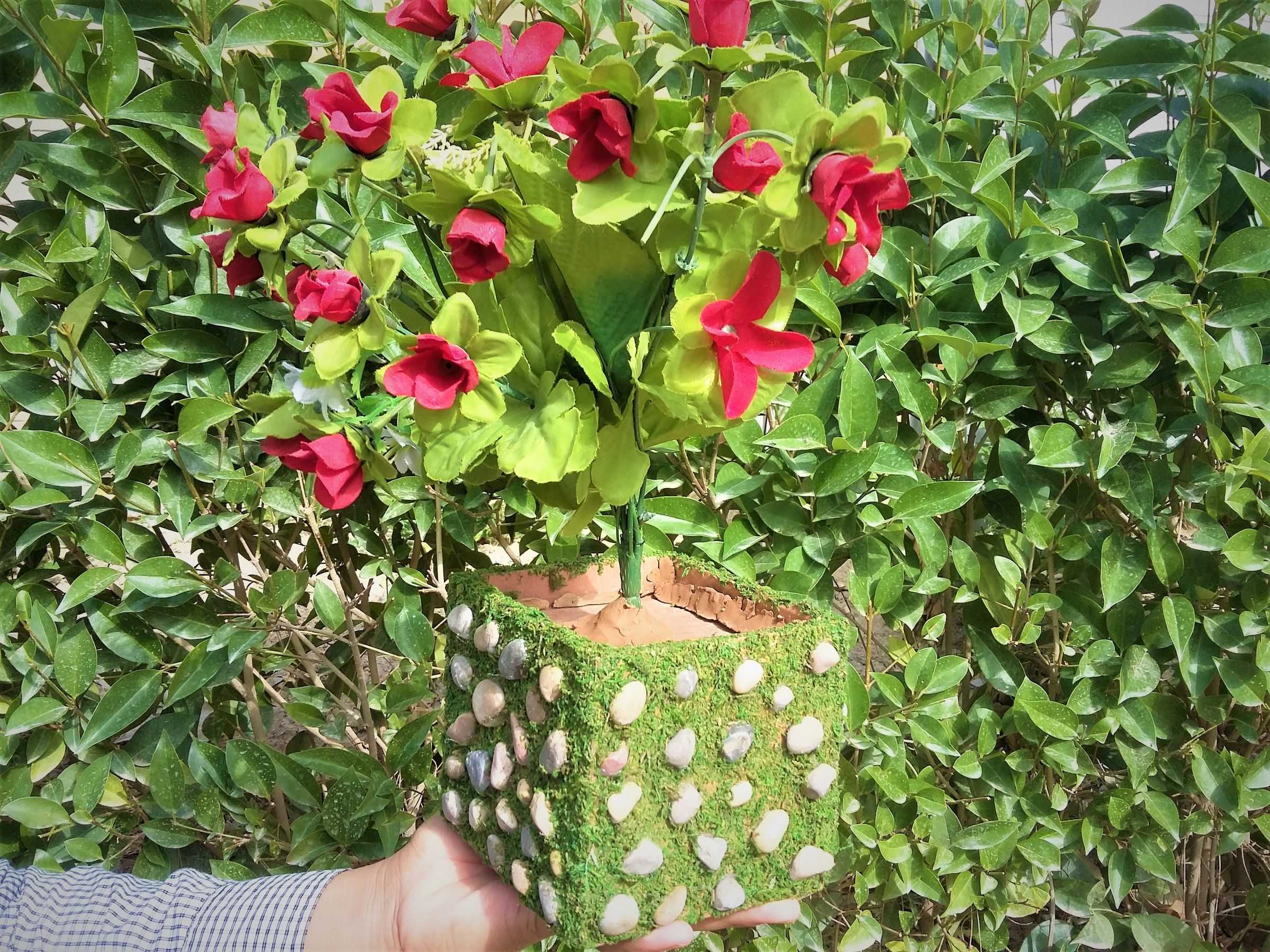 How to Make Flower Pot From Cardboard|Pebbles Cardboard Flower Pot|Easy ...